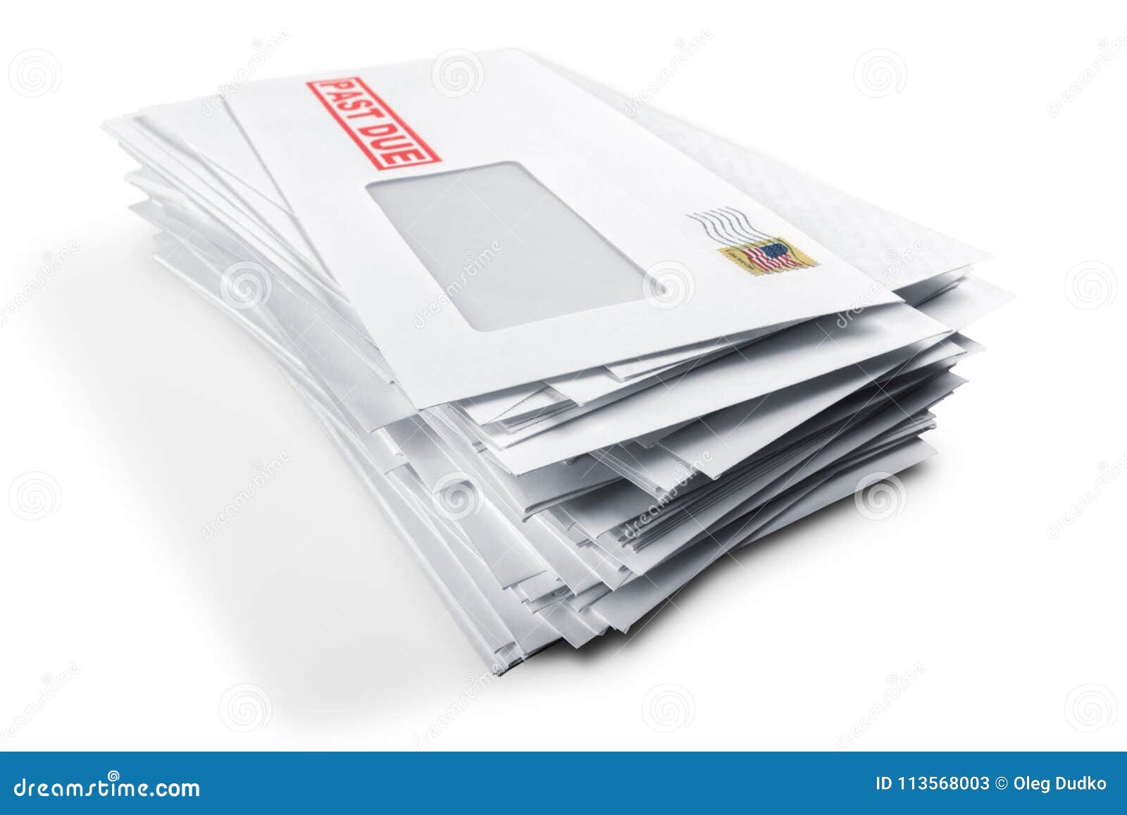 Stack of Blank Envelopes on White Background Stock Image - Image of ...