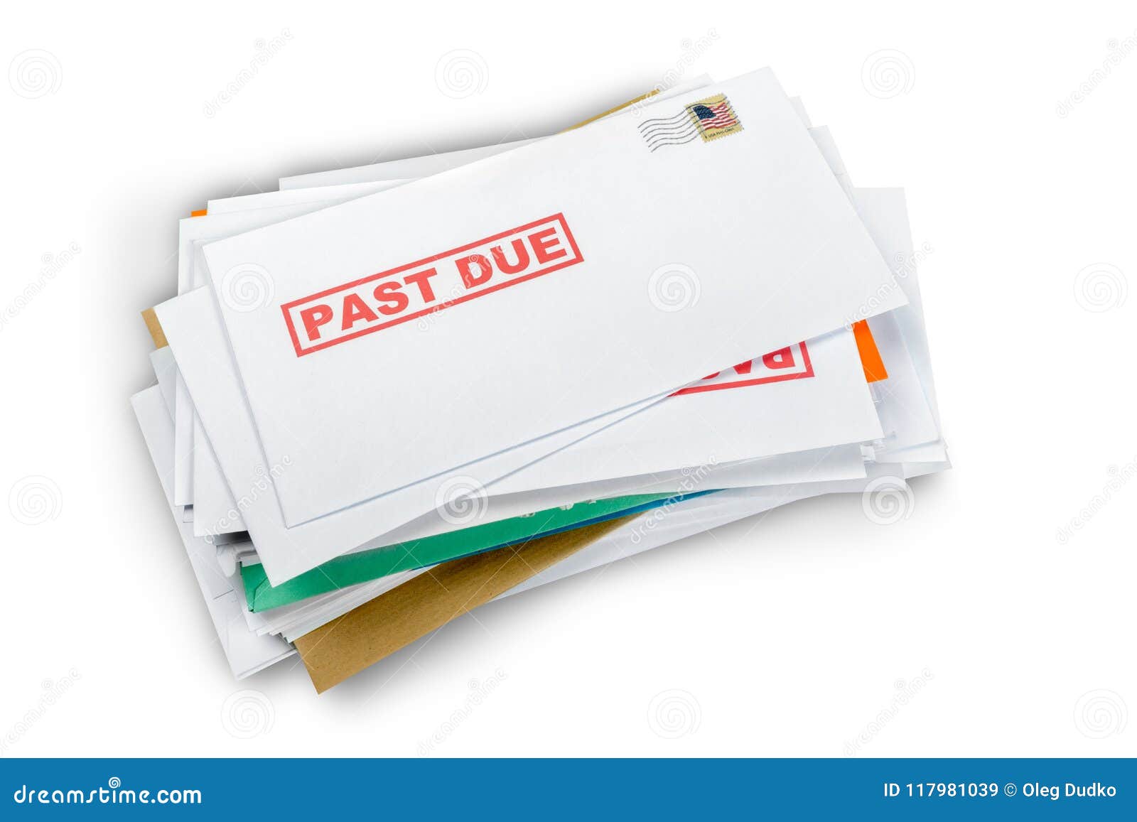 Stack of Blank Envelopes on White Background Stock Image - Image of ...