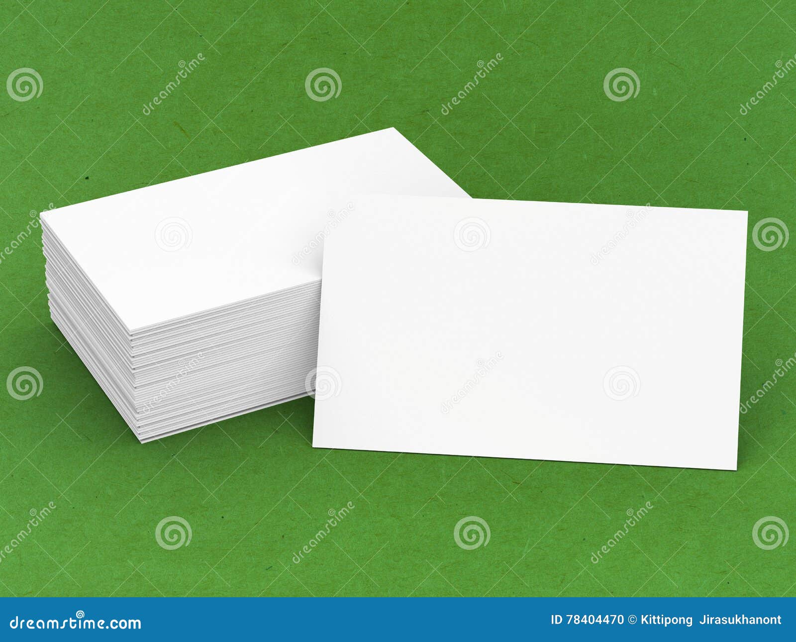 Stack of blank name cards stock illustration. Illustration of green ...