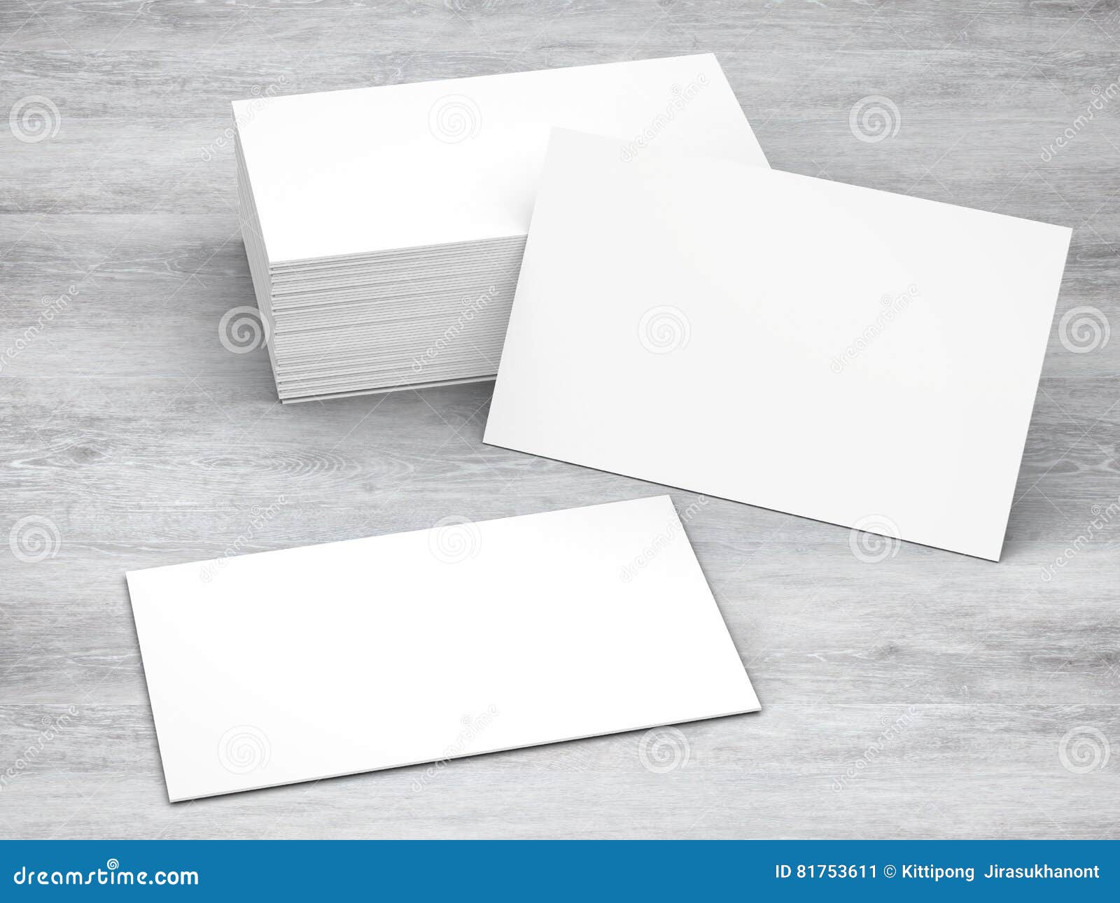 Stack of blank name cards stock illustration. Illustration of rendering ...