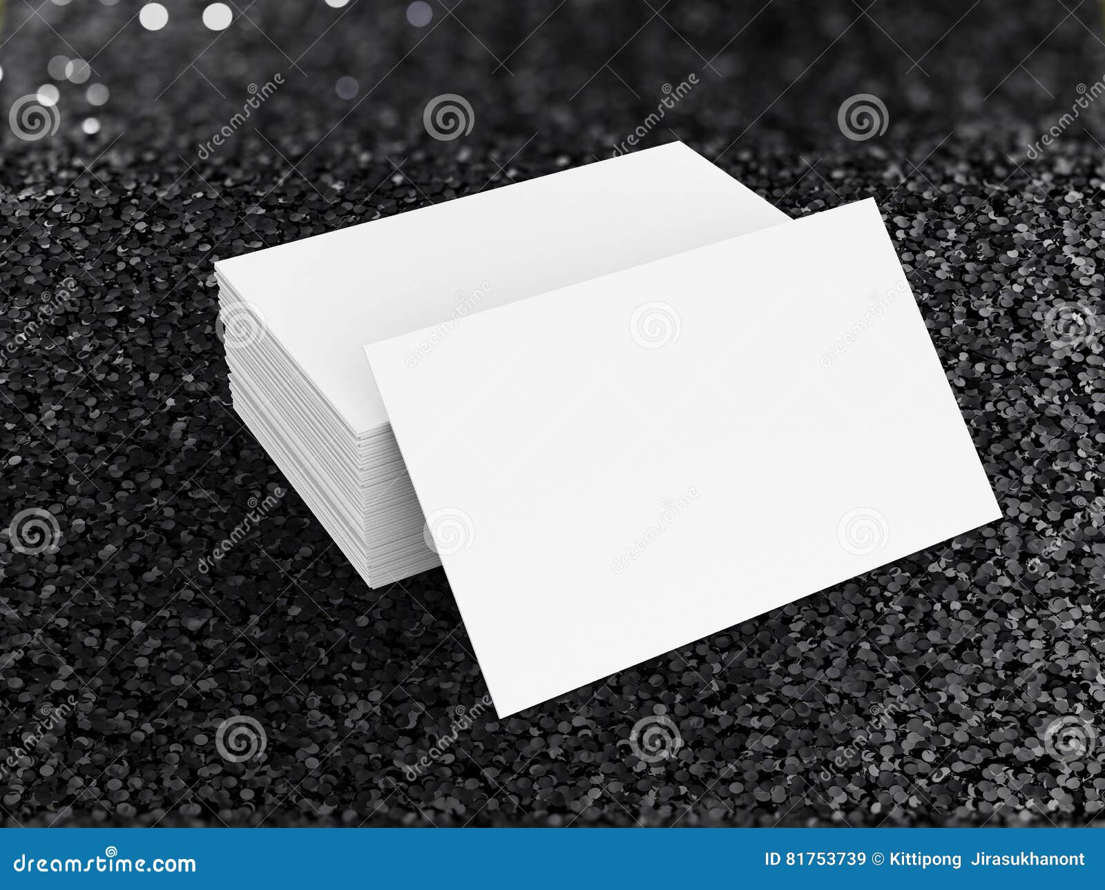 Stack of blank name cards stock illustration. Illustration of mockup ...