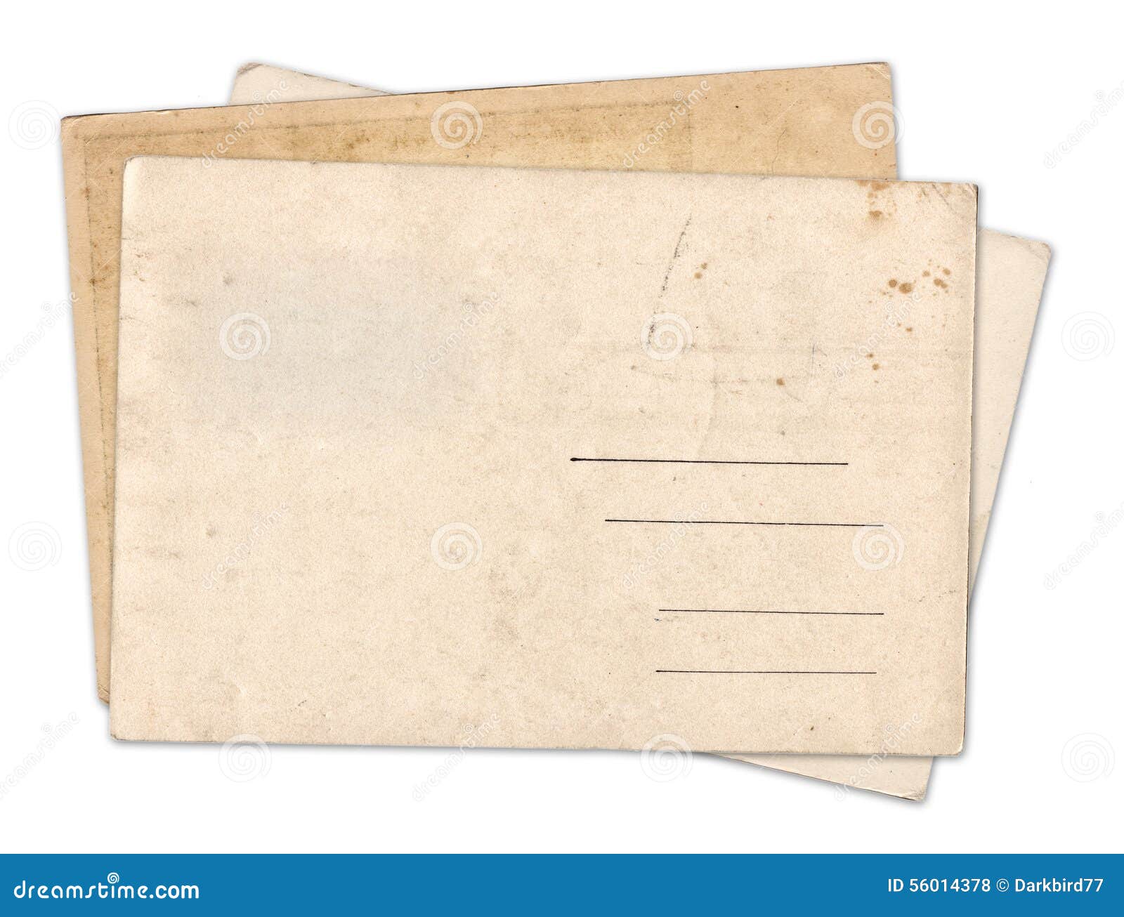 Stack of Blank Old Vintage Postcard Isolated Stock Photo - Image of ...