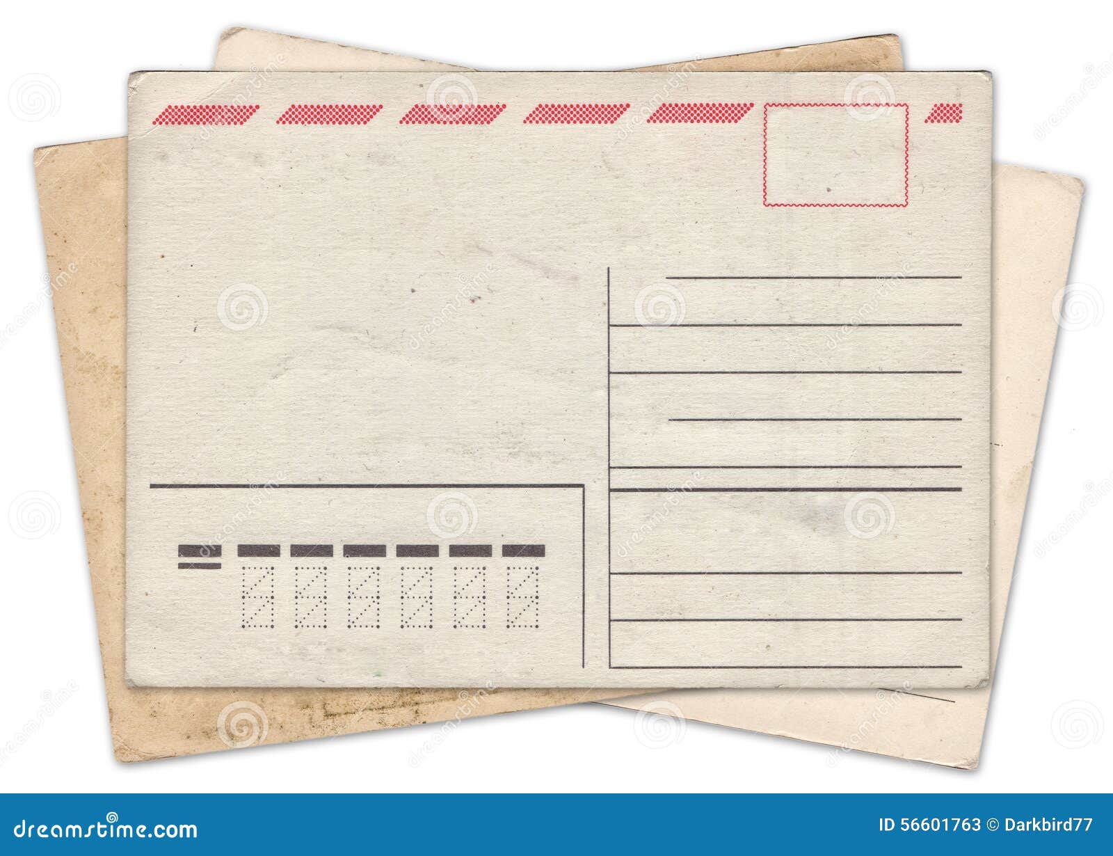 Stack of Blank Old Vintage Postcard Isolated Stock Image - Image of ...