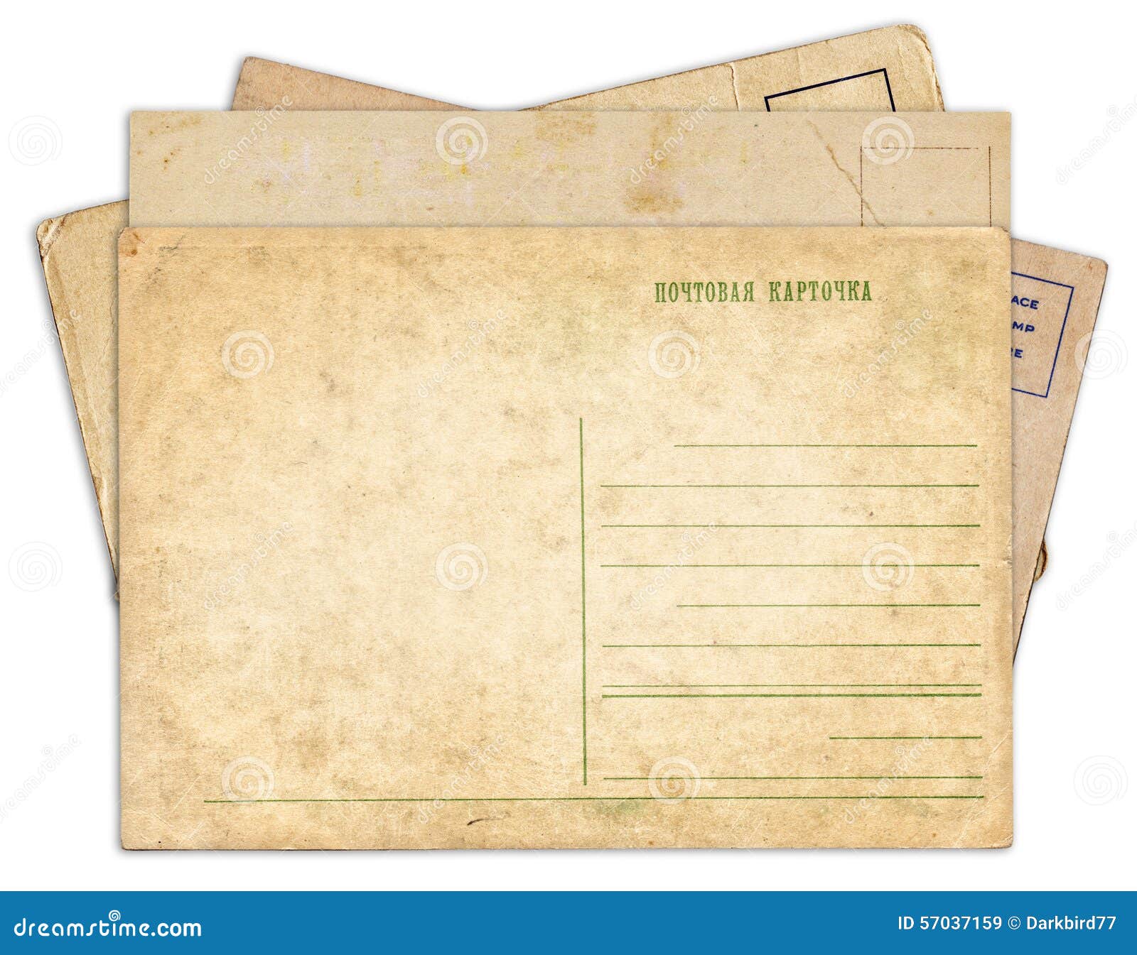 Stack of Blank Old Vintage Postcard Isolated Stock Image - Image of ...