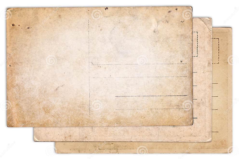 Stack of Blank Old Vintage Postcard Isolated Stock Image - Image of ...
