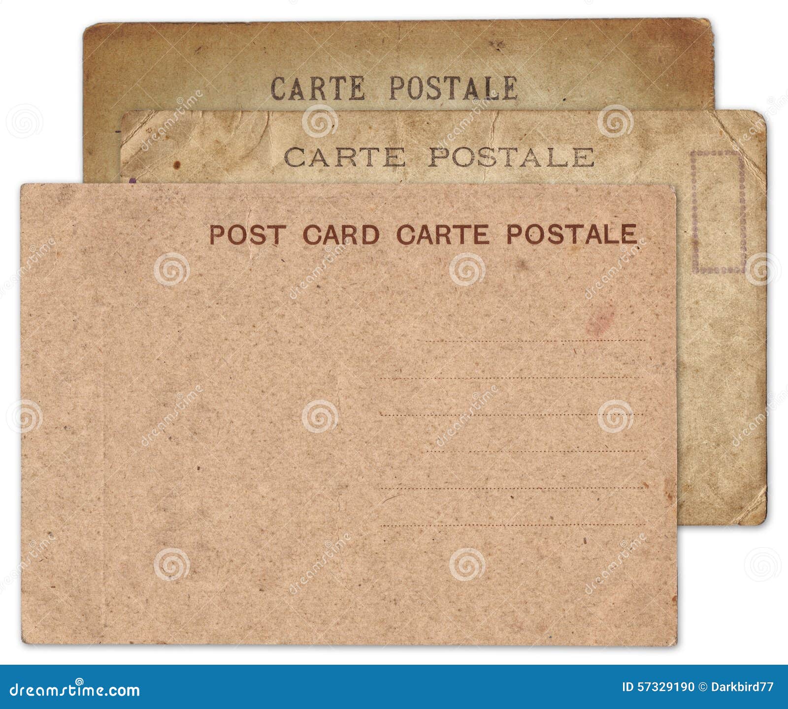 Stack of Blank Old Vintage Postcard Isolated Stock Photo - Image of ...