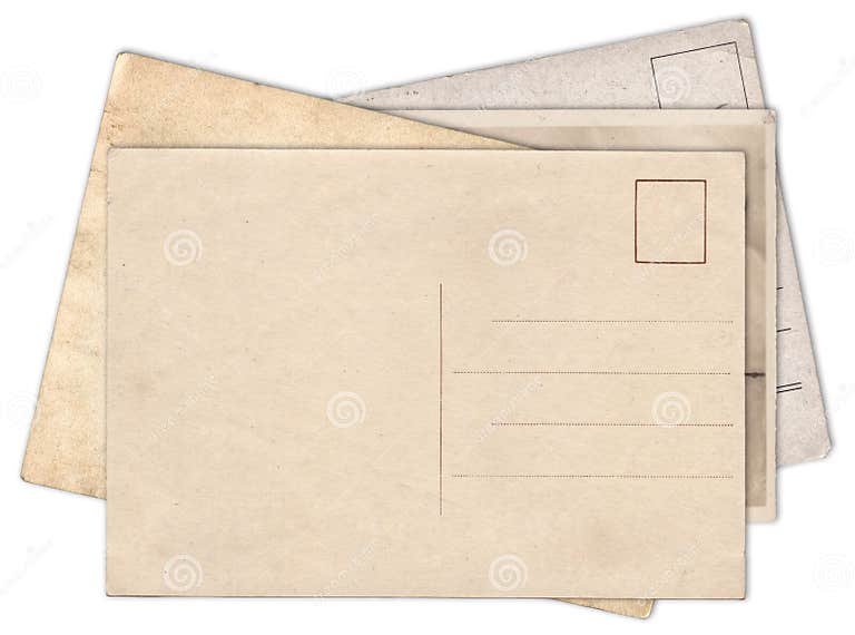 Stack of Blank Old Vintage Postcard Isolated Stock Photo - Image of ...