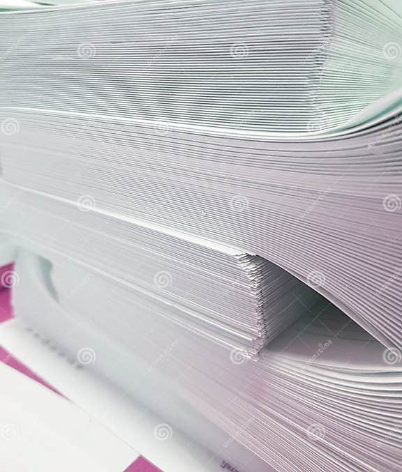 A Stack of Blank Paper, Book Blocks Prepared for Binding in a Printing ...