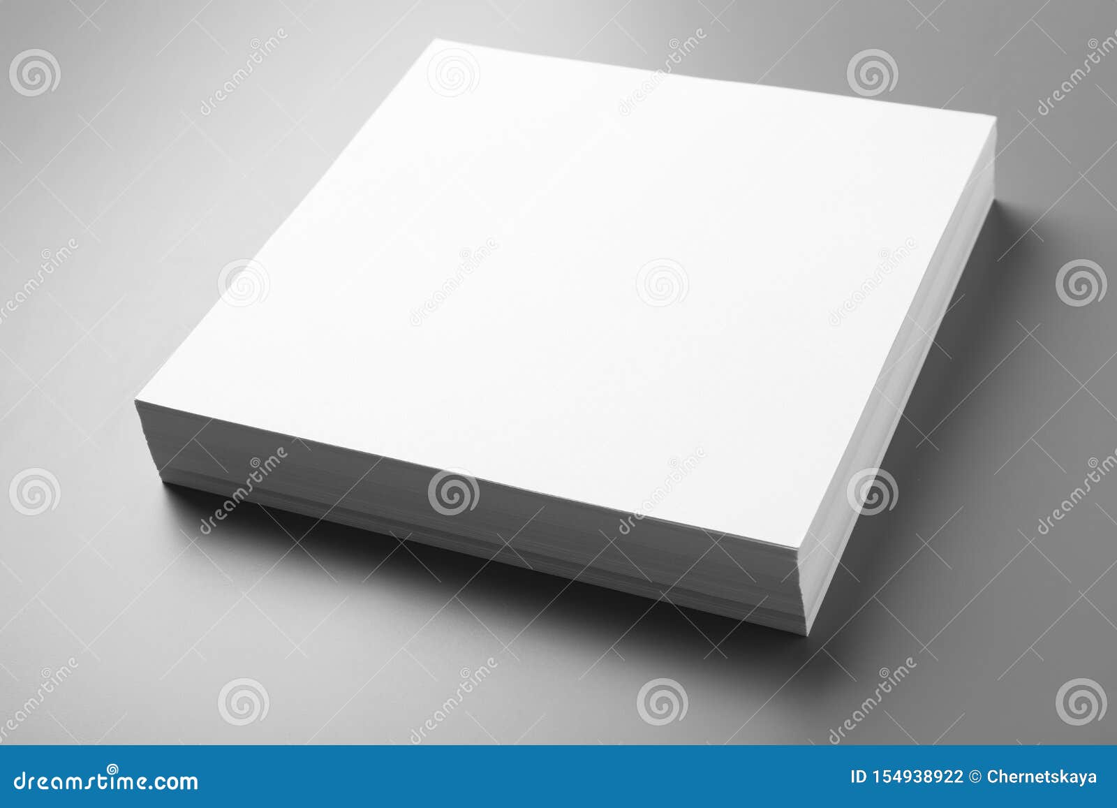 Stack of Blank Paper Sheets for Brochure on Grey . Mock Up Stock Photo ...