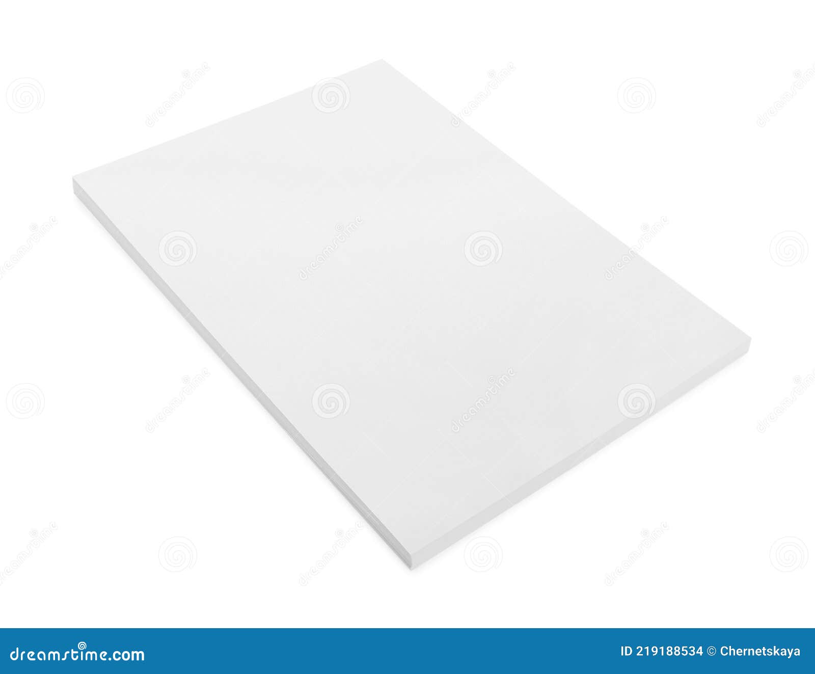 Stack of Blank Paper Sheets for Brochure Isolated on White Stock Photo ...