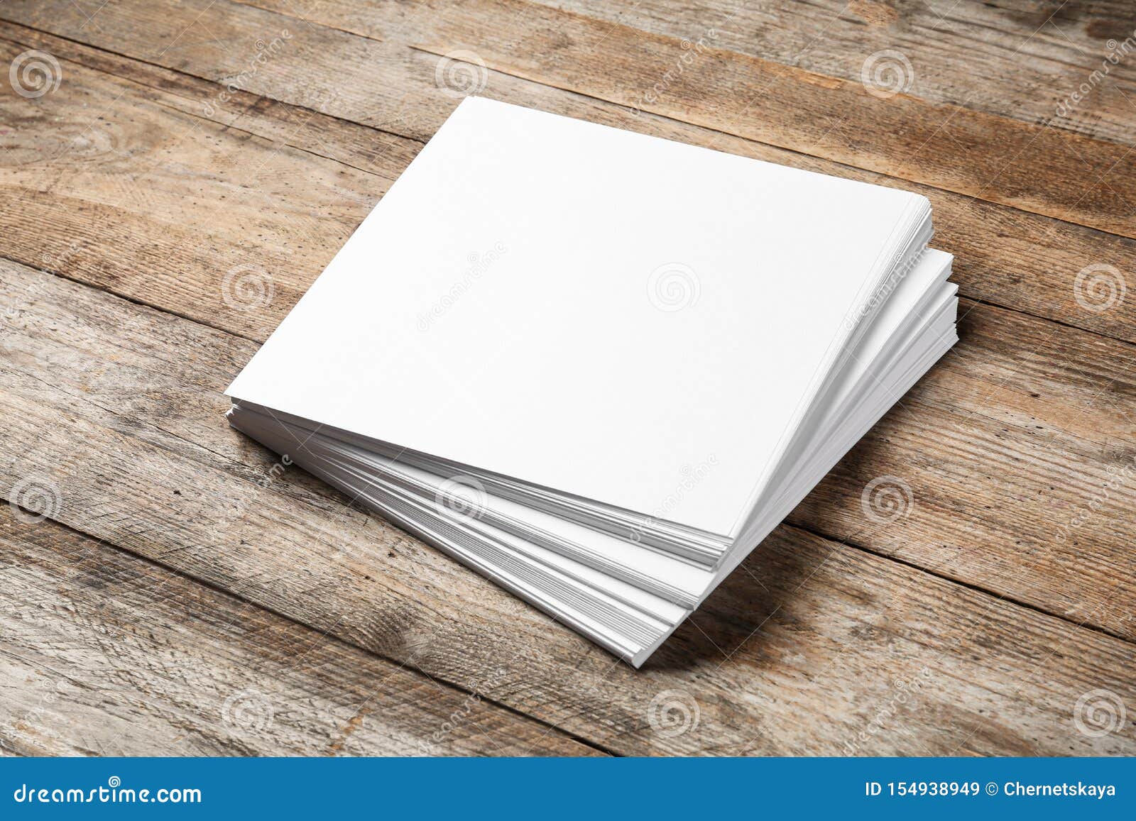Stack of Blank Paper Sheets for Brochure on Background. Mock Up Stock ...