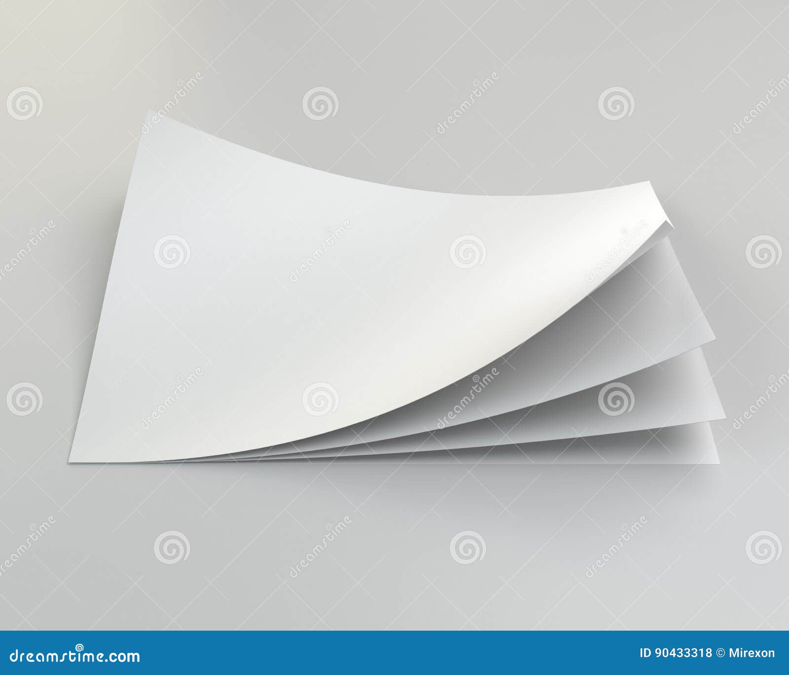Stack of Blank Paper Sheets. 3d Rendering Stock Illustration ...