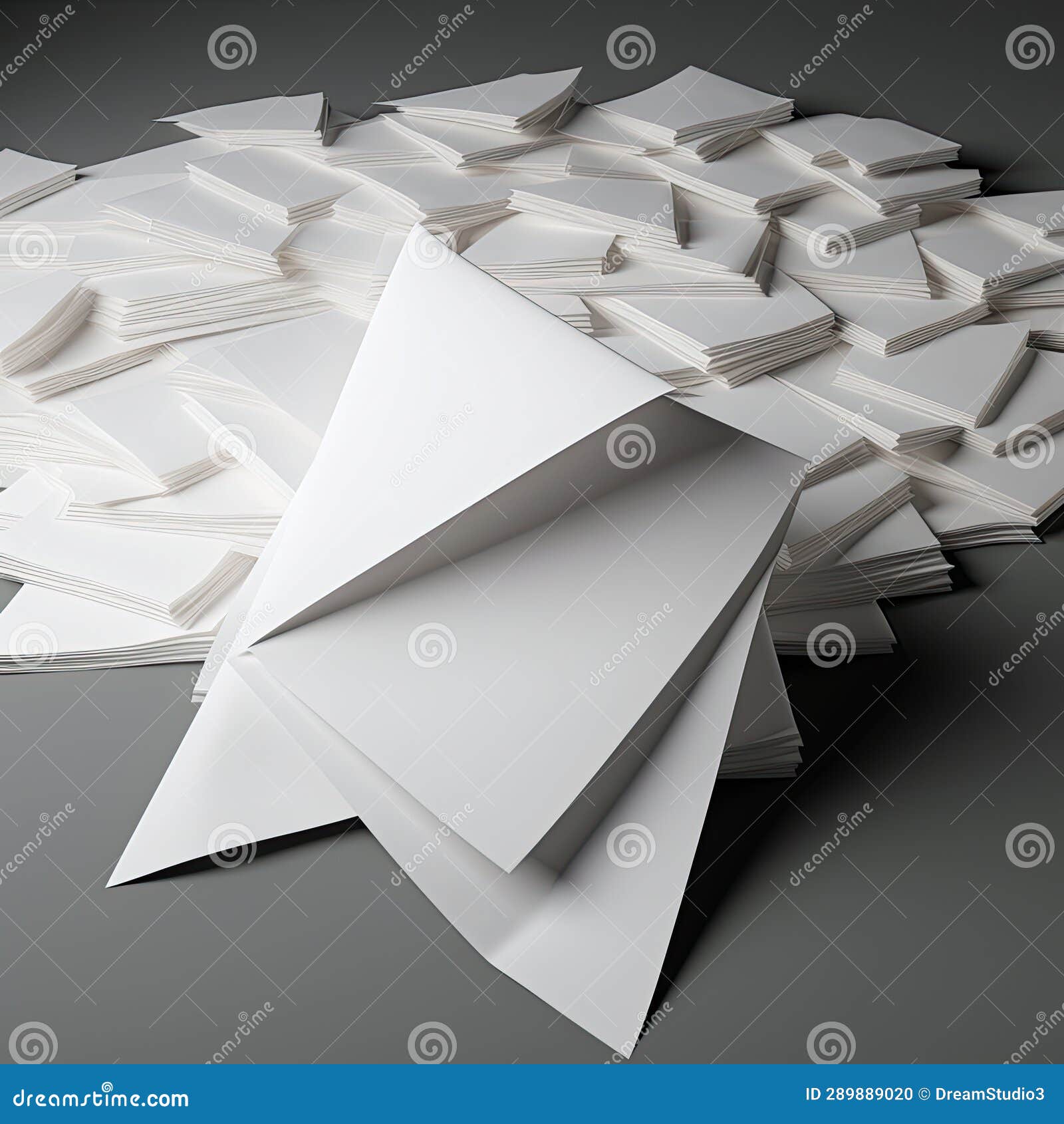 Stack of Blank Paper Sheets Isolated. Stock Illustration - Illustration ...
