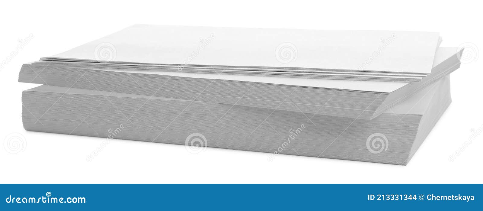 Stack of Blank Paper Sheets Isolated on White Stock Photo - Image of ...