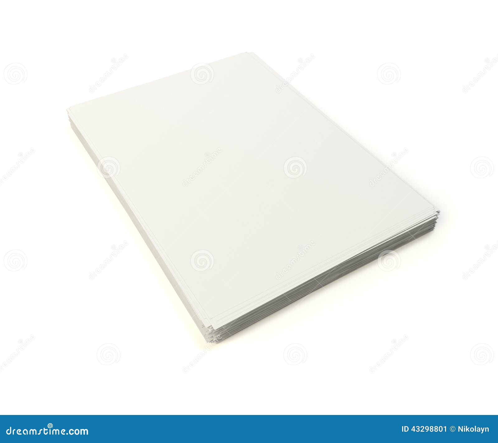 Stack of blank paper stock image. Image of white, isolated - 43298801