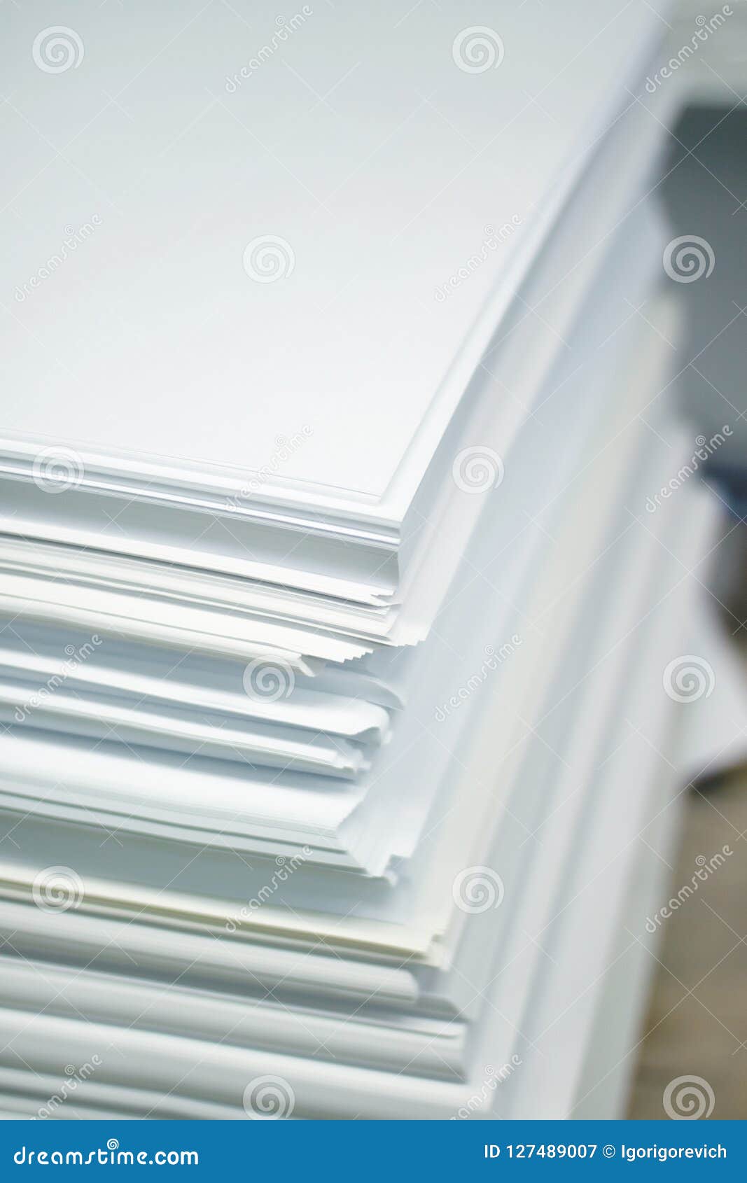 Stack of blank paper stock image. Image of print, abundance - 127489007
