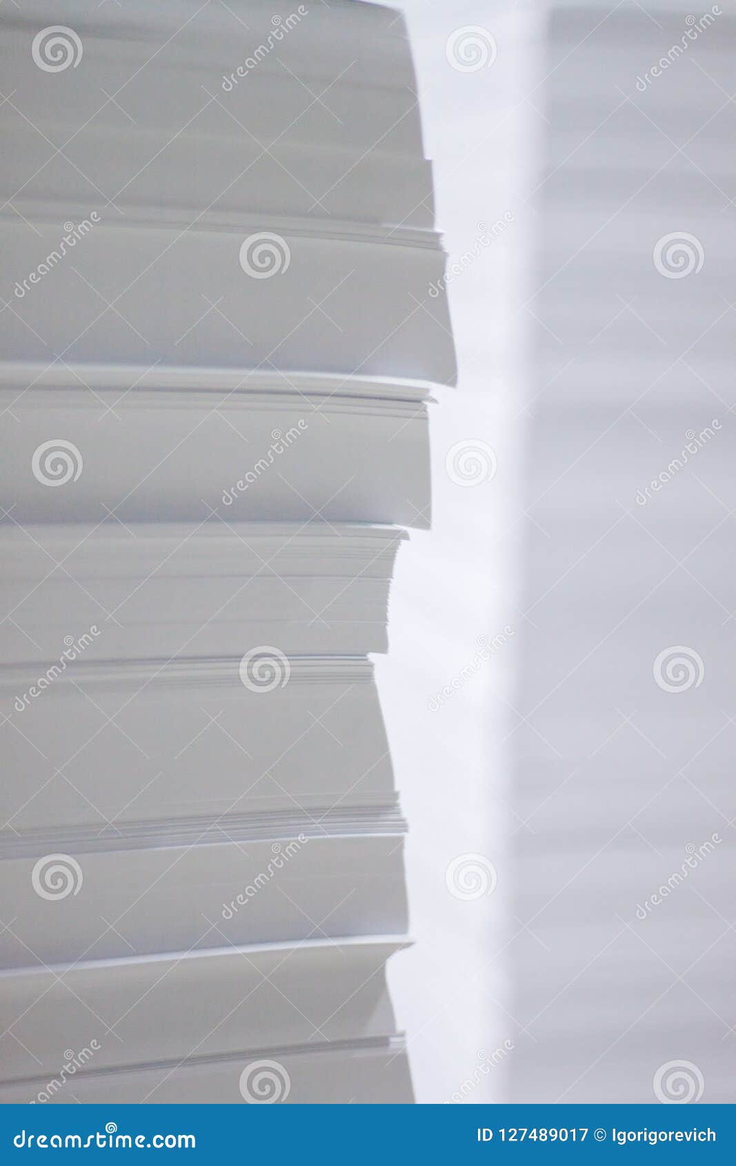 Stack of blank paper stock image. Image of factory, white - 127489017
