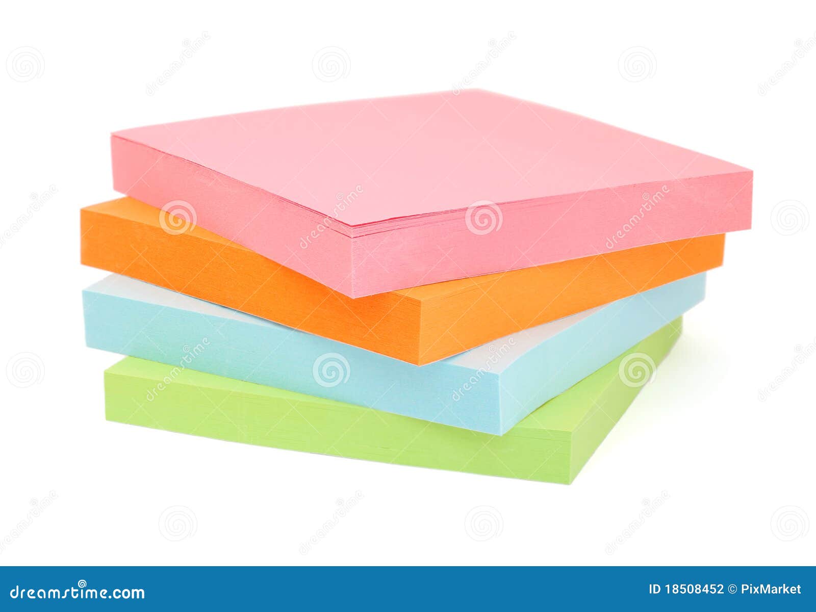 Stack of Blank Post-it Notes Stock Photo - Image of nail, office: 18508452