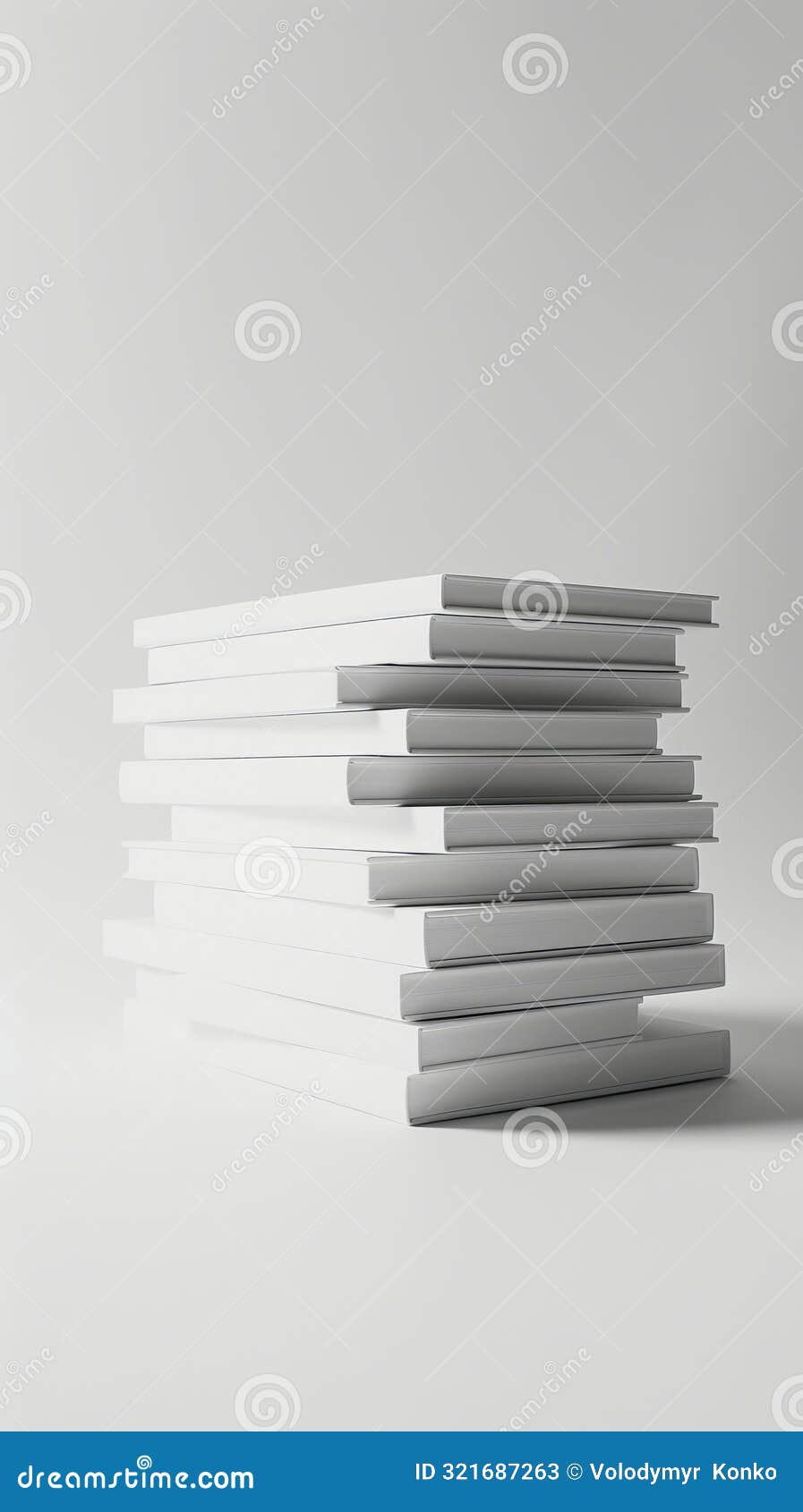 Stack of Blank White Books on a White Background Stock Image - Image of ...