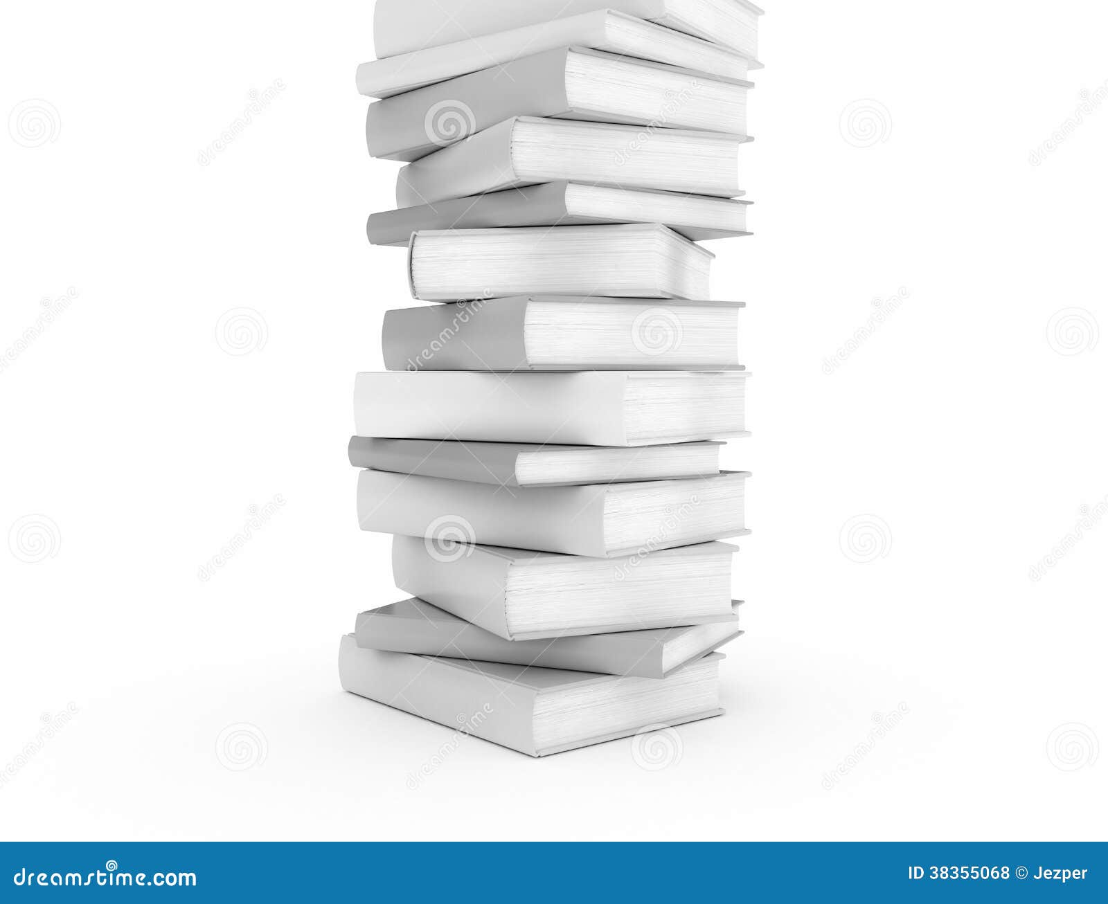 Stack of blank white books stock illustration. Illustration of ...