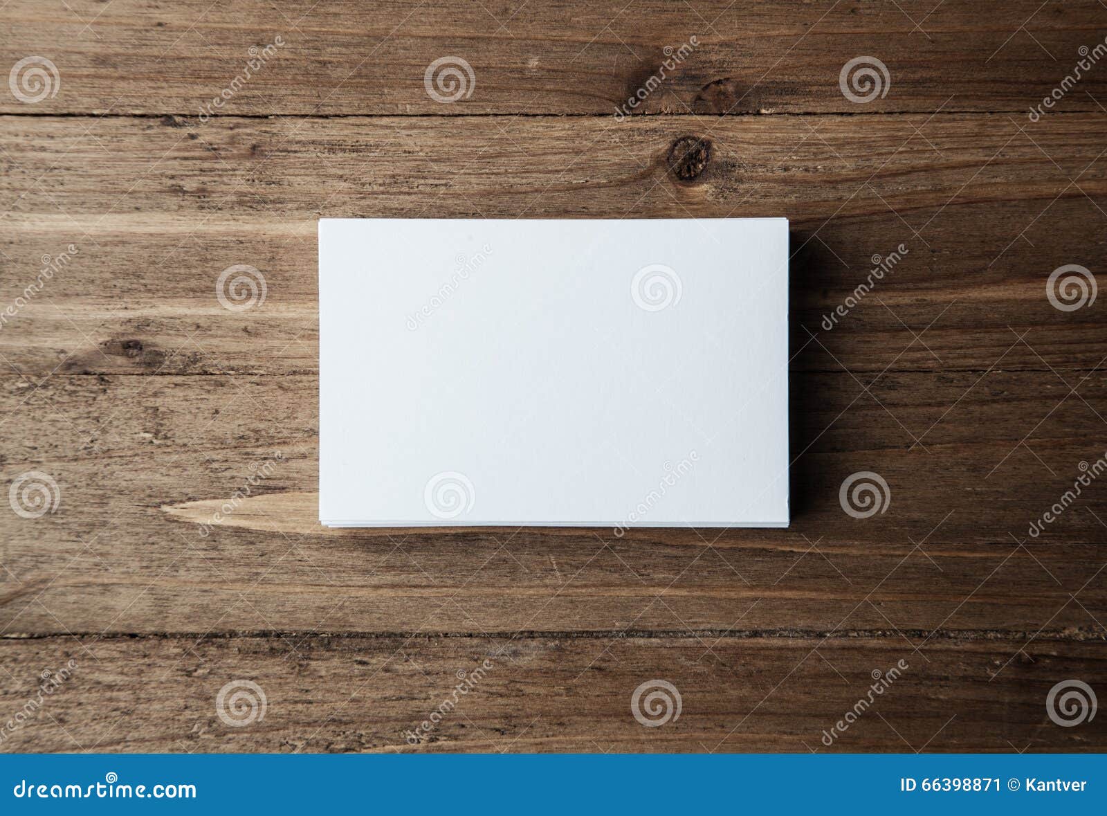 Stack of Blank White Business Cards on Wooden Background Horizontal ...