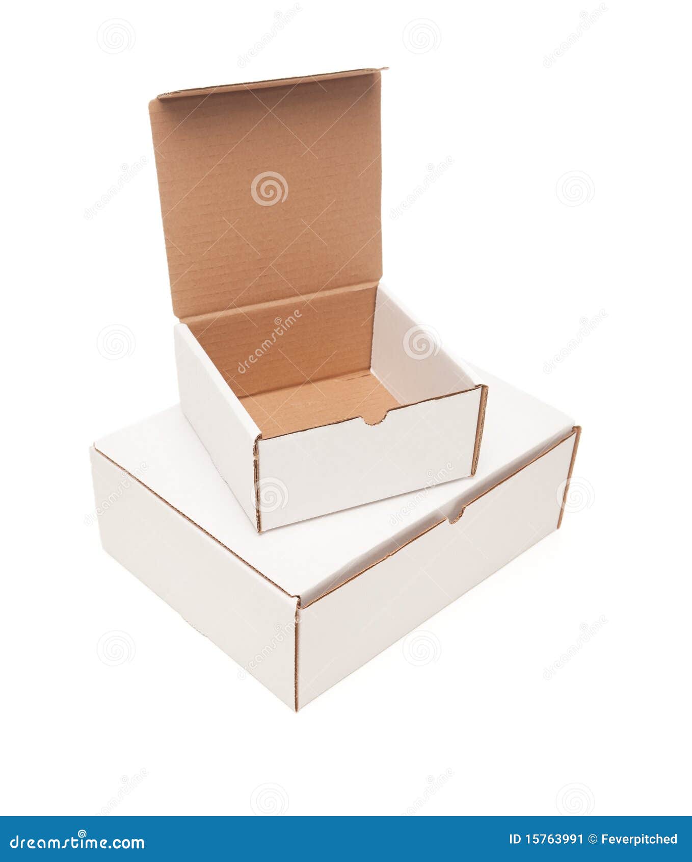 Stack of Blank White Carboard Boxes, Top Opened Stock Image - Image of ...