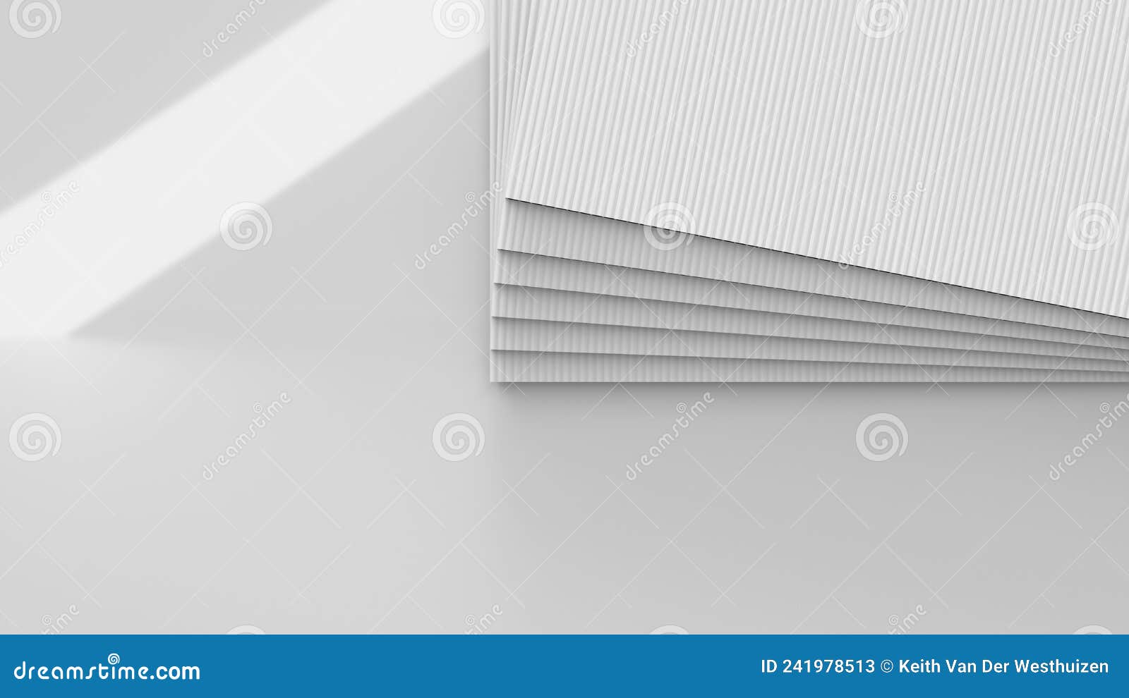 A Stack Of Blank White Corrugated Plastic Correx Sheets, Close Up 3d ...