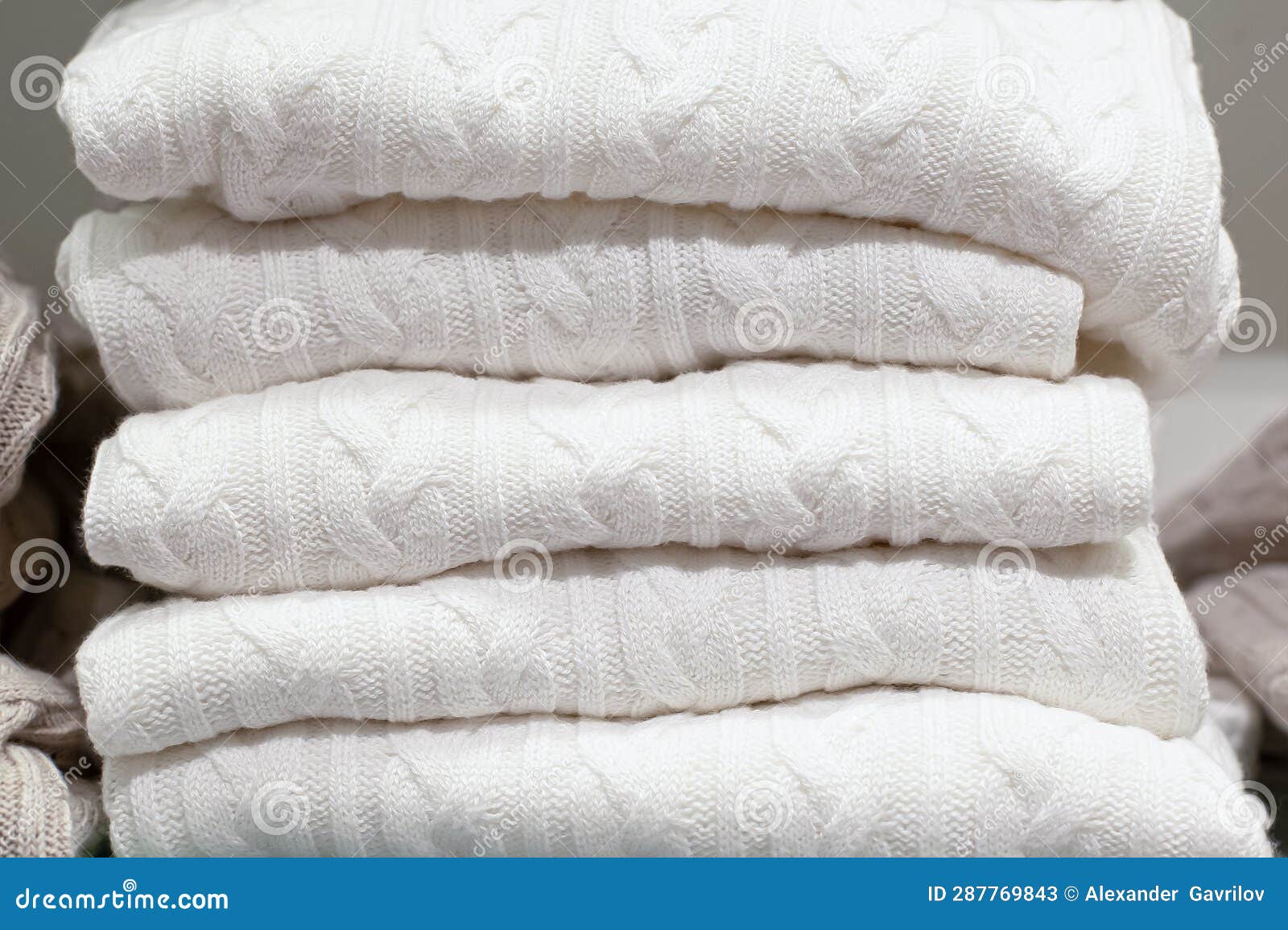 A Stack of Blankets. Clothing Store. Retail Trade Stock Image - Image ...