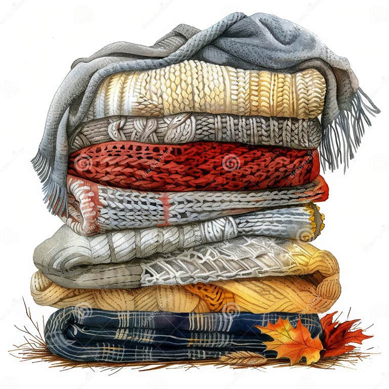 Stack of Blankets Piled Together Stock Image - Image of fabric, folded ...