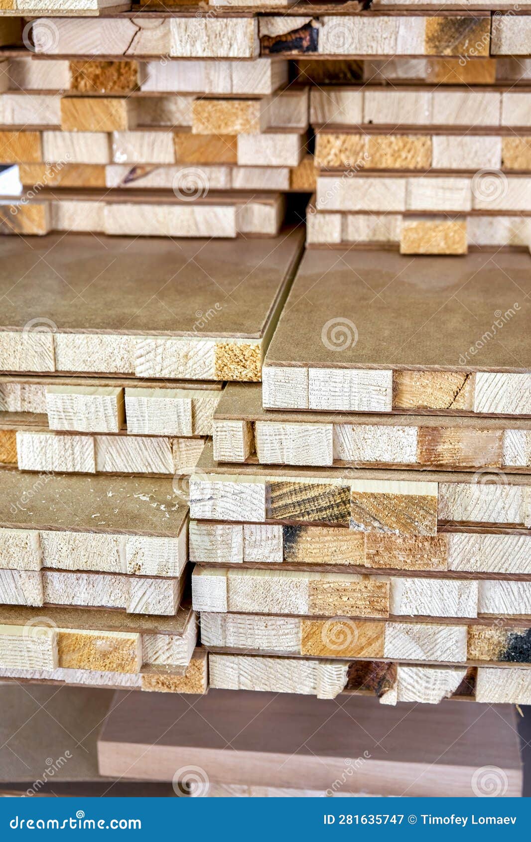 Stack of Block Boards Made of Wooden Planks and MDF in Carpentry Stock ...