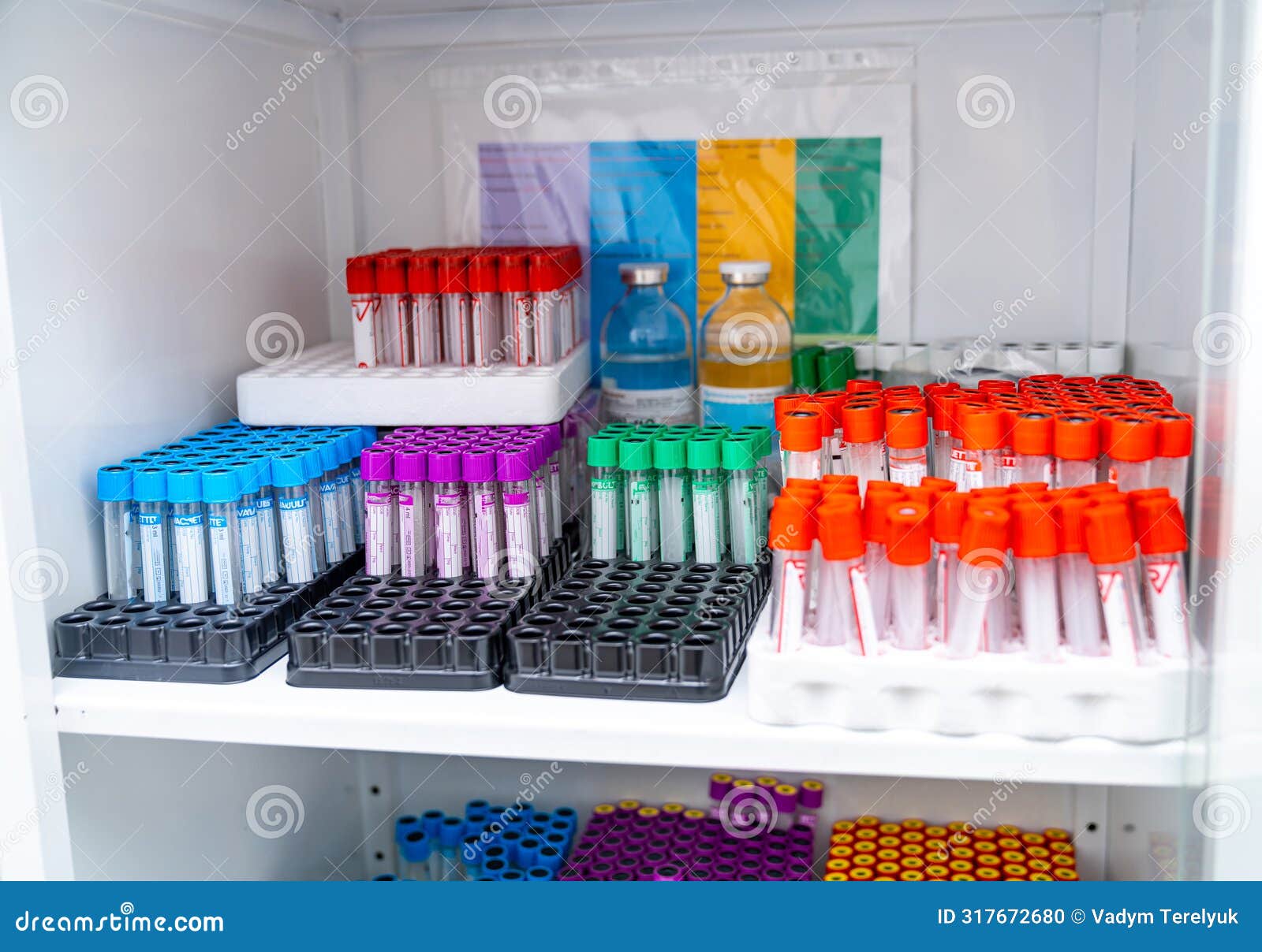 Stack of Blood Test Tubes. Laboratory Containers for Blood Stock Photo ...
