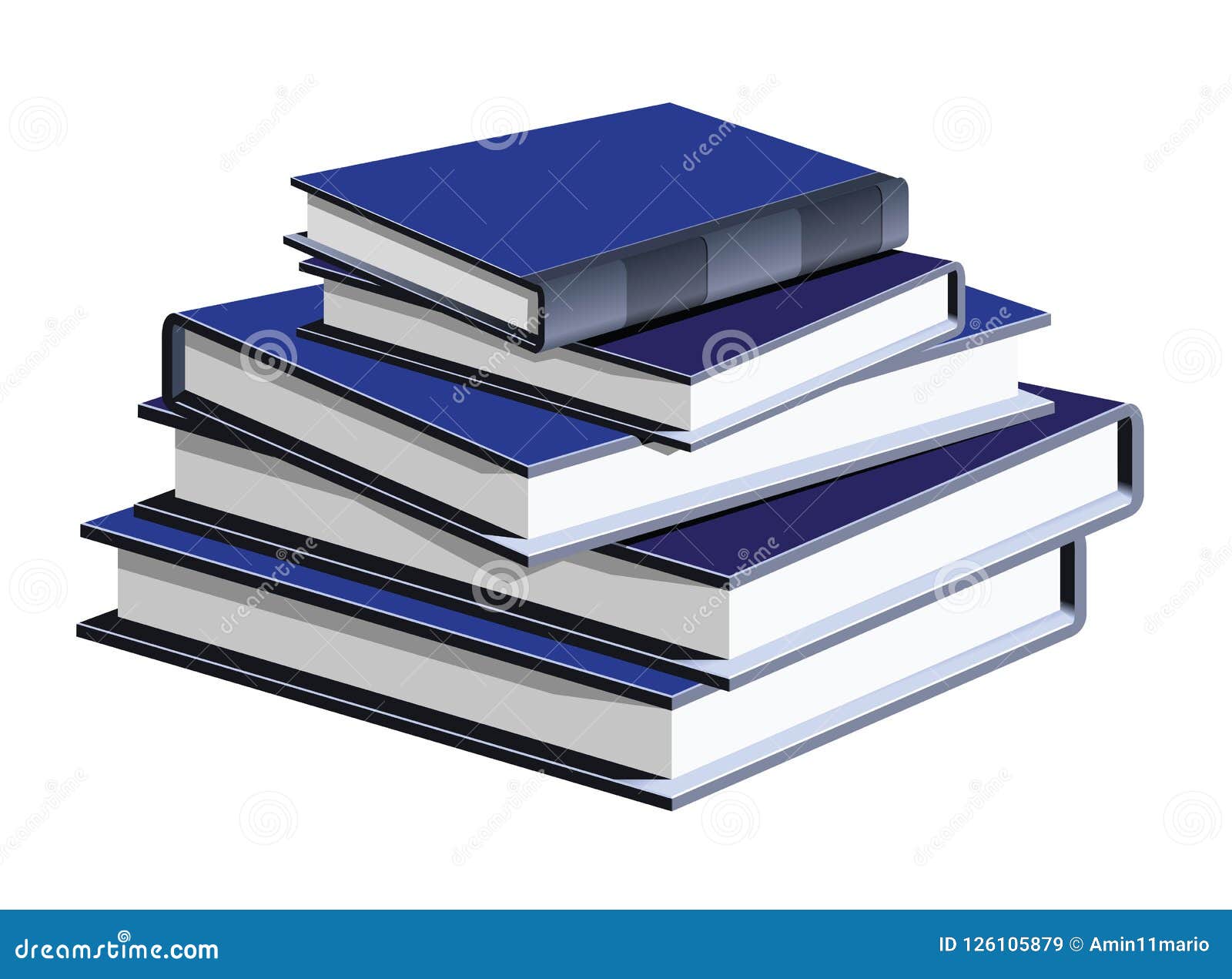Stack of blue books stock illustration. Illustration of colourful ...