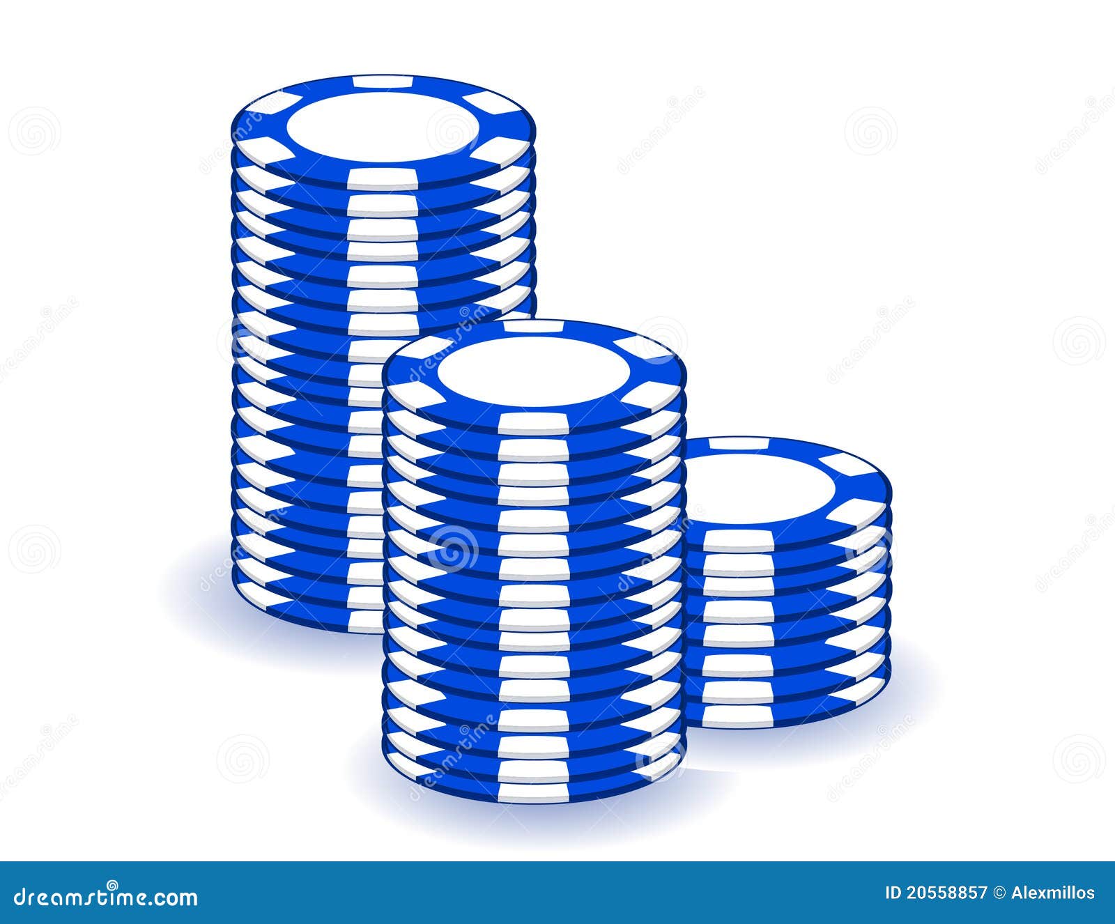 Stack blue chips stock illustration. Illustration of game - 20558857