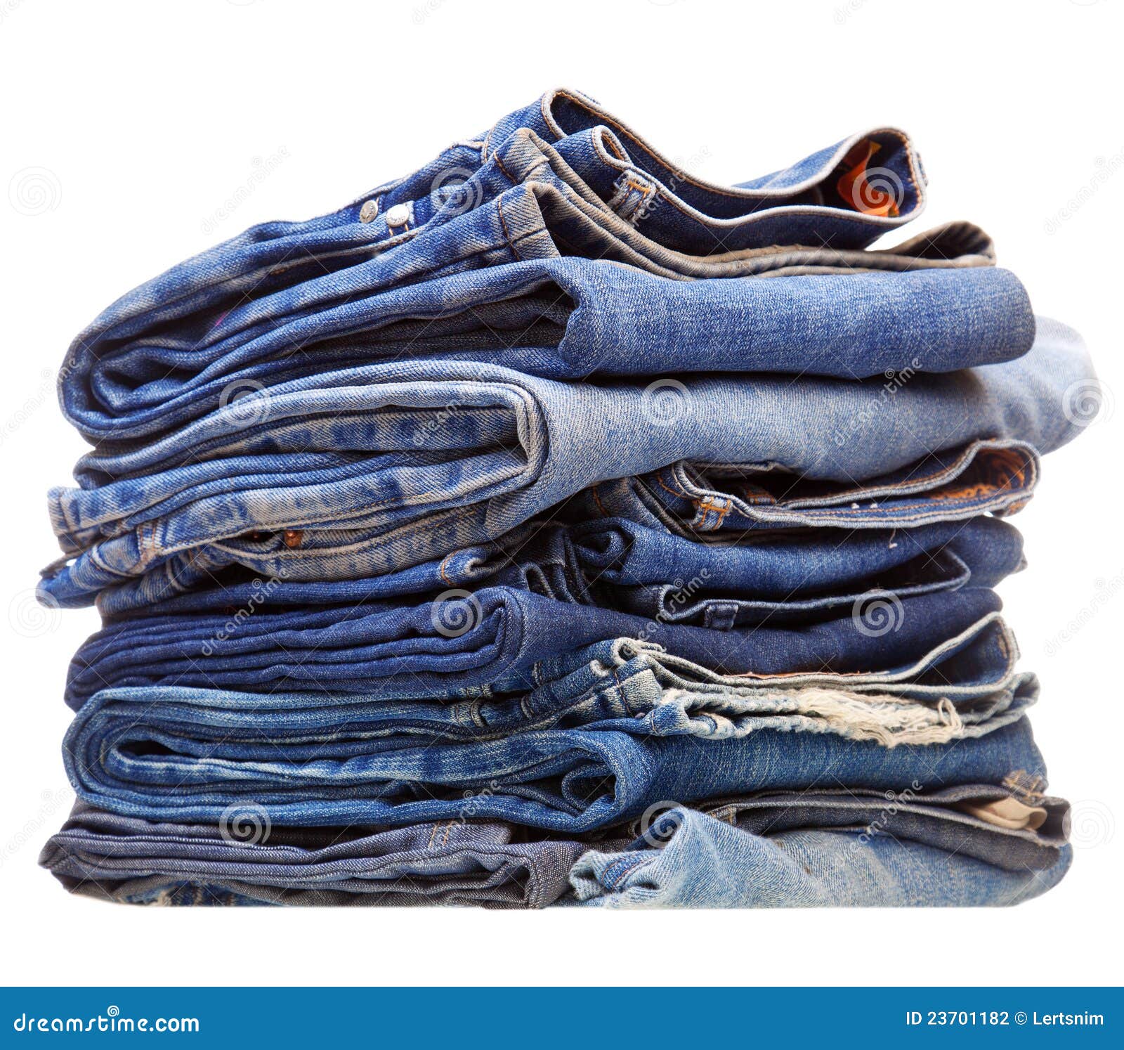 Stack of Blue Denim Clothes Stock Photo - Image of clothes, corner ...