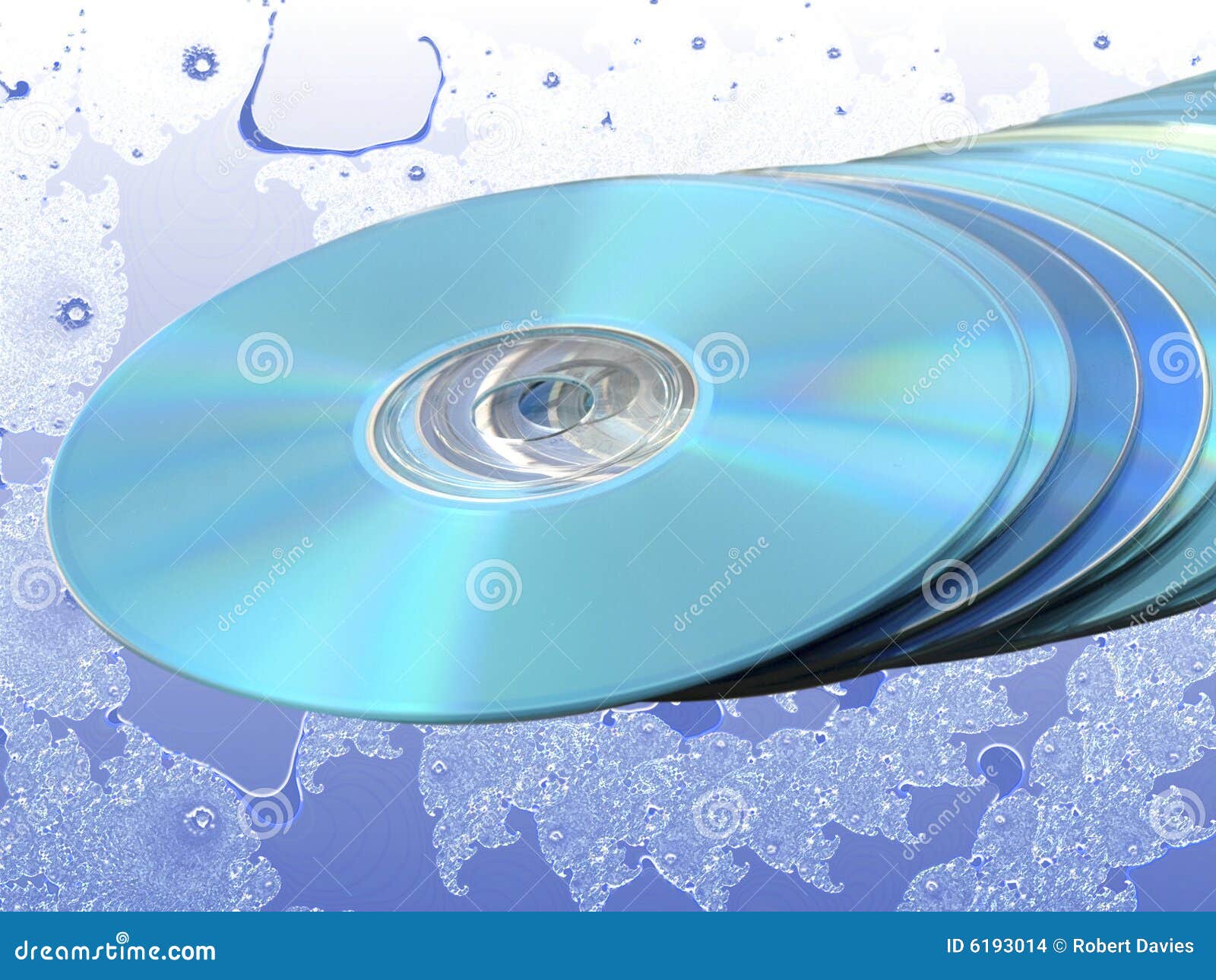 Stack of Blue Disks Discs Over Blue Fractal Stock Photo - Image of ...