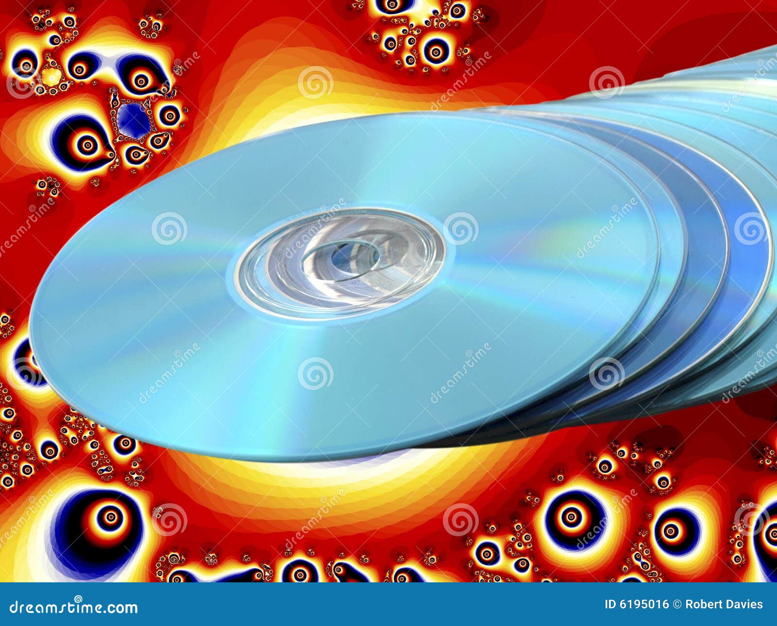 Stack of Blue Disks Discs with Red Background Stock Photo - Image of ...
