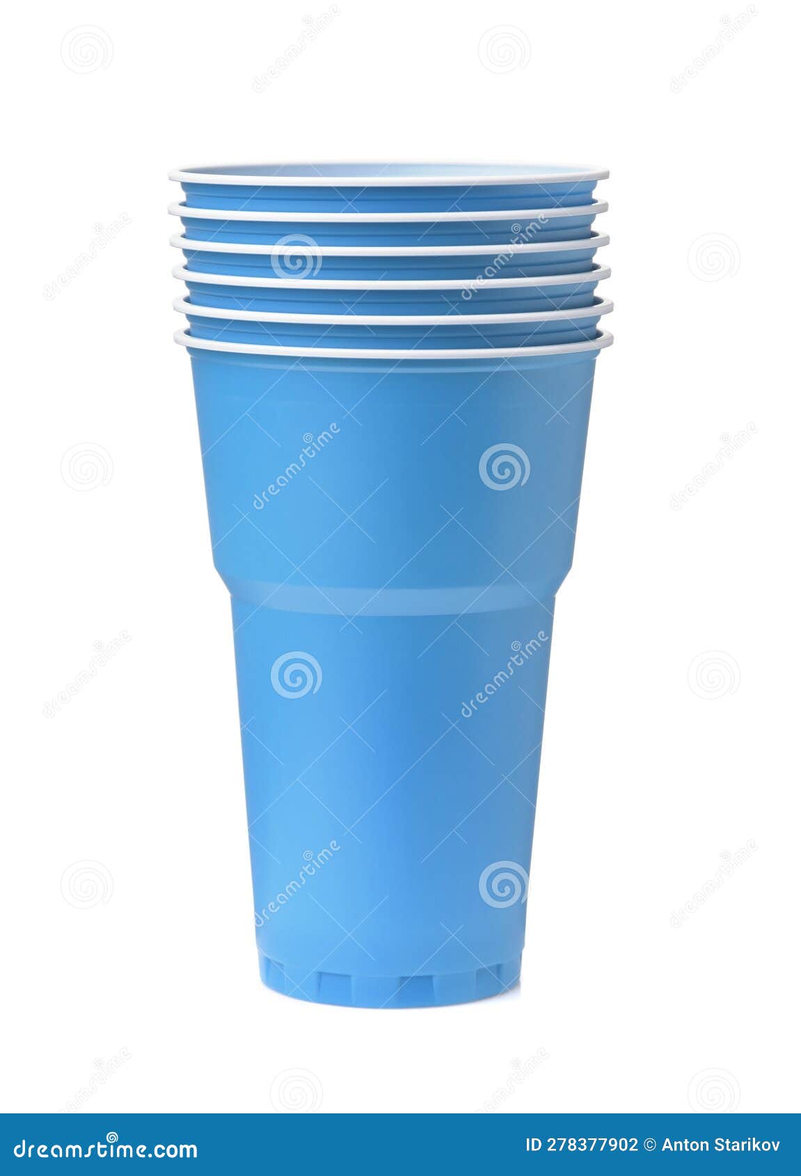 Stack of Blue Disposable Plastic Beer Cups Stock Photo - Image of ...