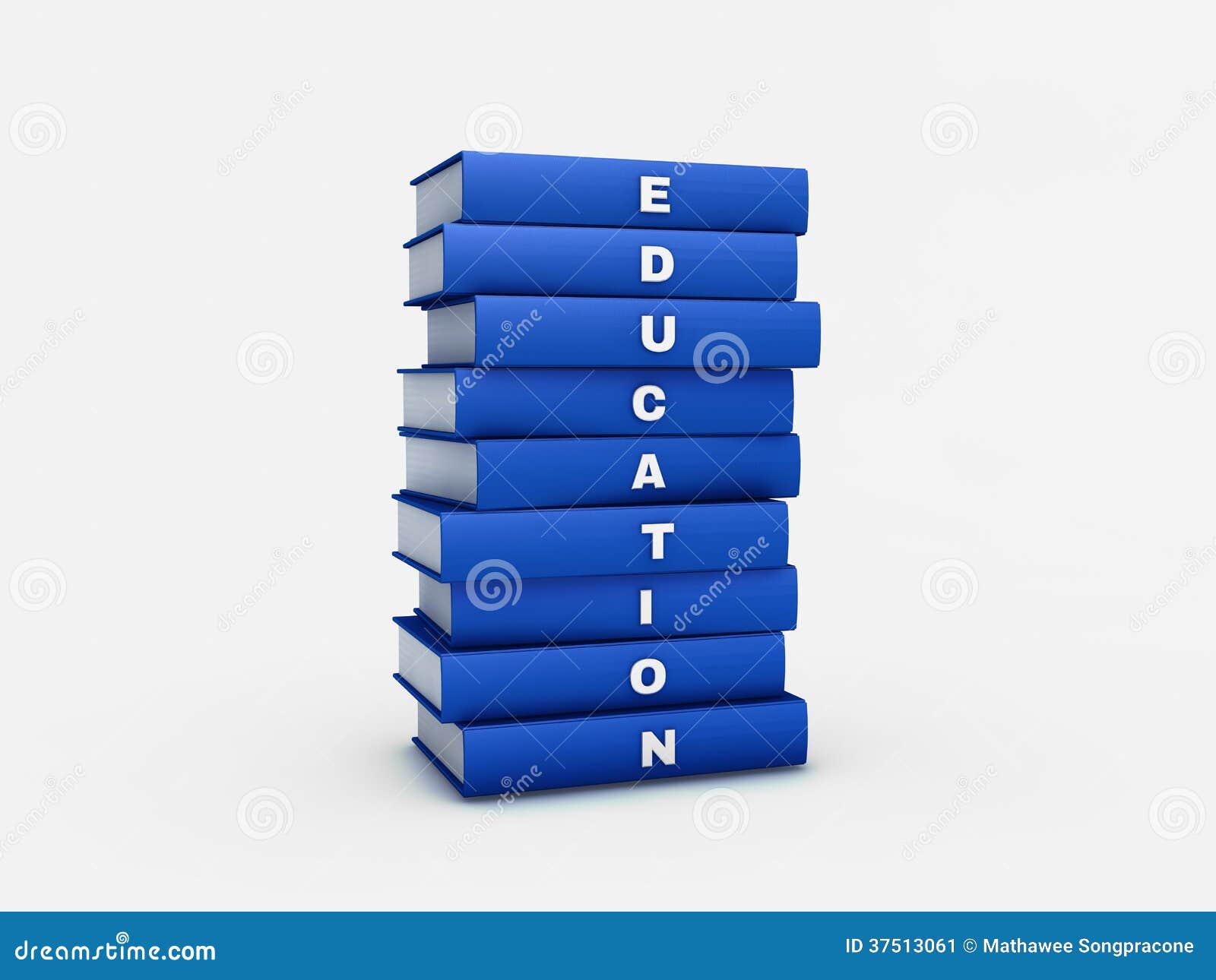 Stack of Blue Education Book Isolated on White with Clipping Pat Stock ...