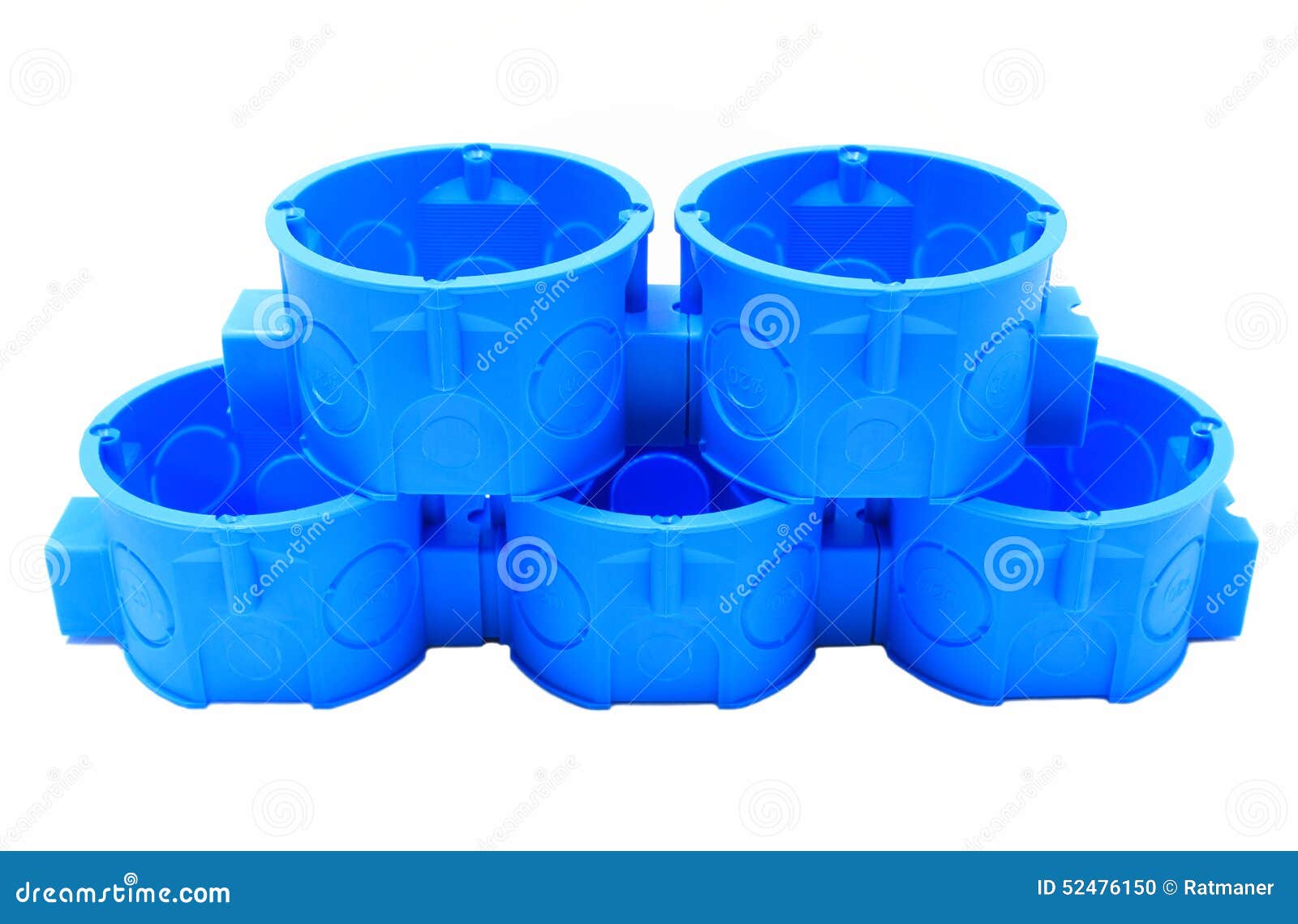 Stack of Blue Electrical Boxes on White Background Stock Photo - Image ...