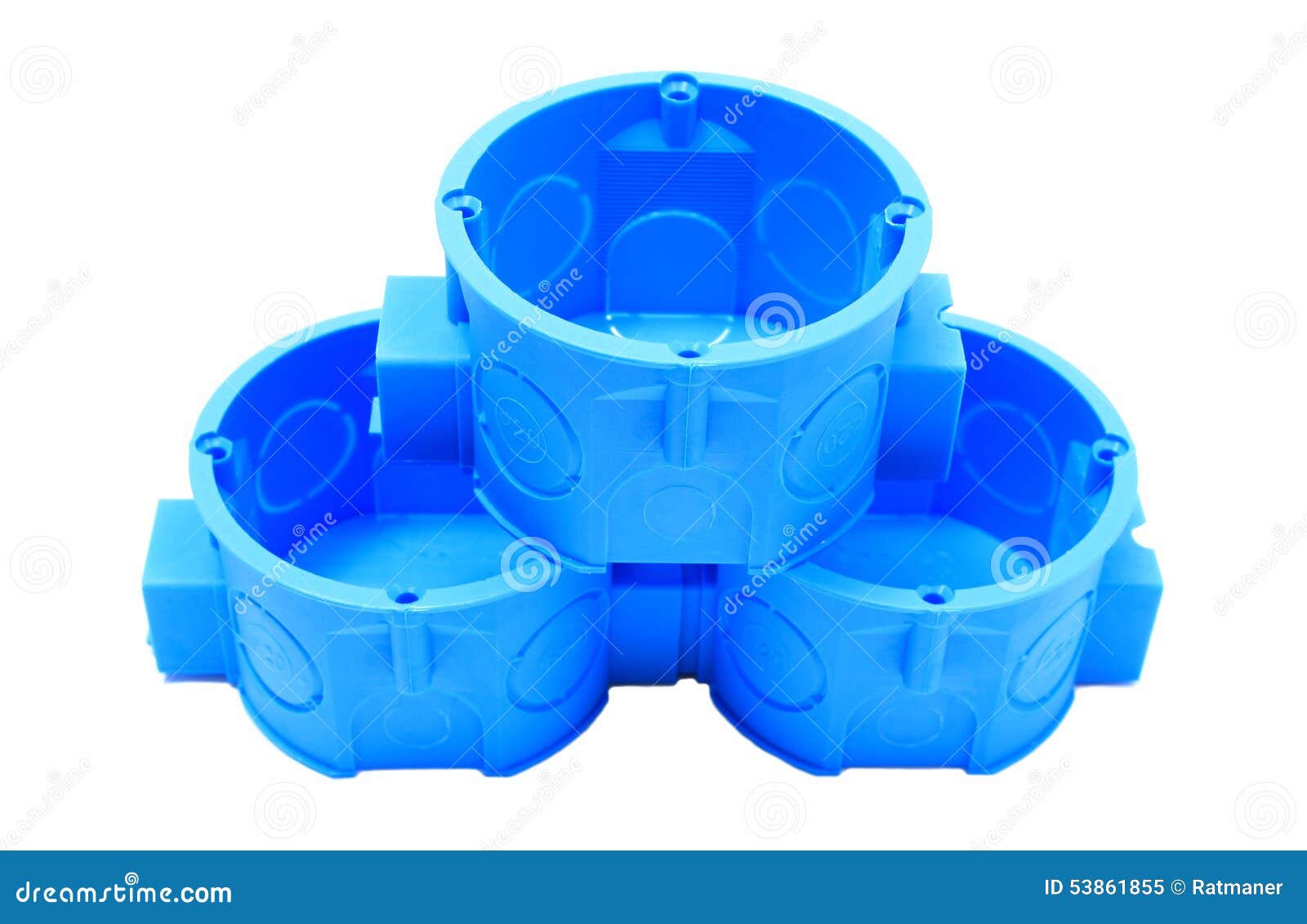 Stack of Blue Electrical Boxes on White Background Stock Image - Image ...