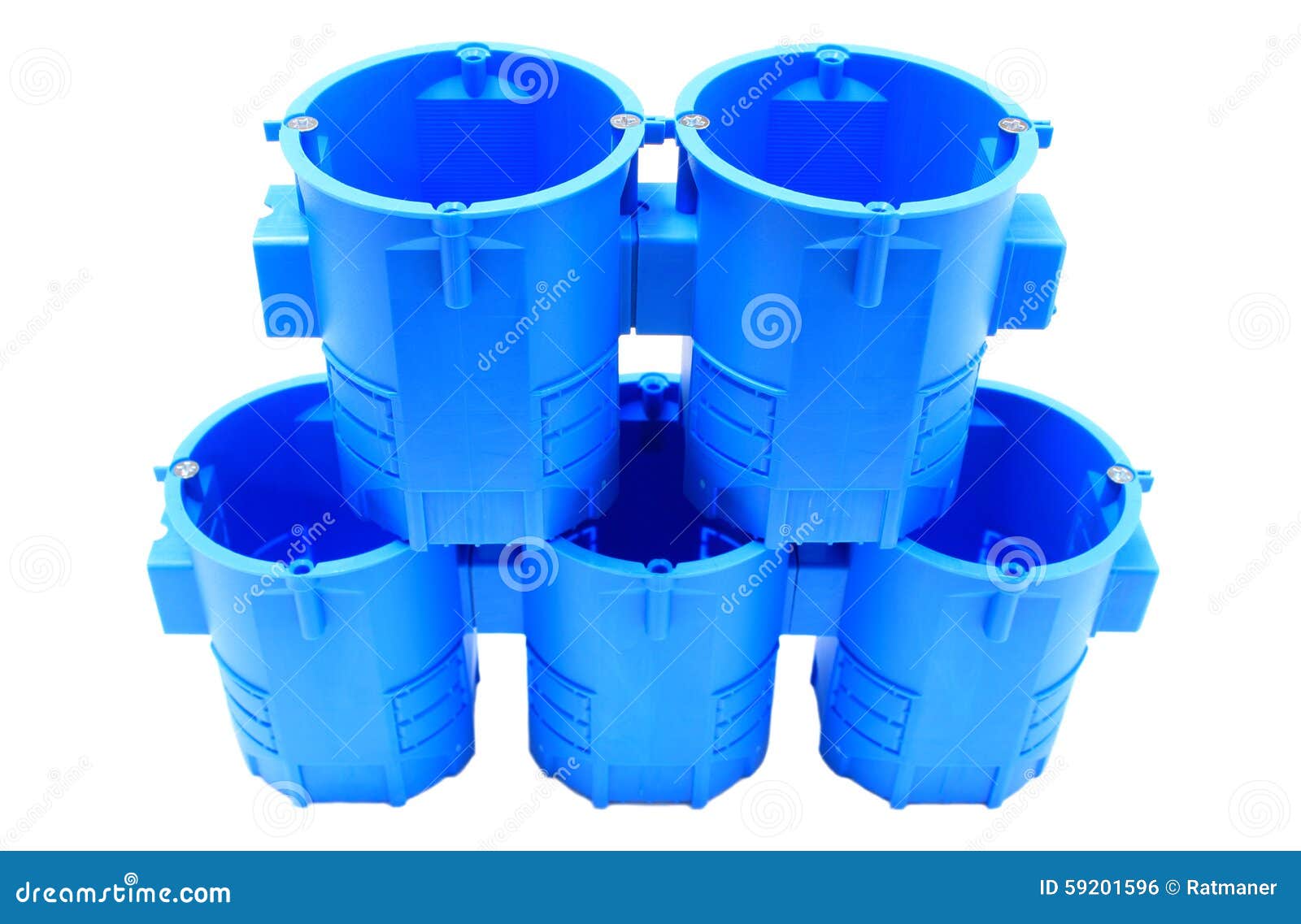 Stack of Blue Electrical Boxes on White Background Stock Photo - Image ...