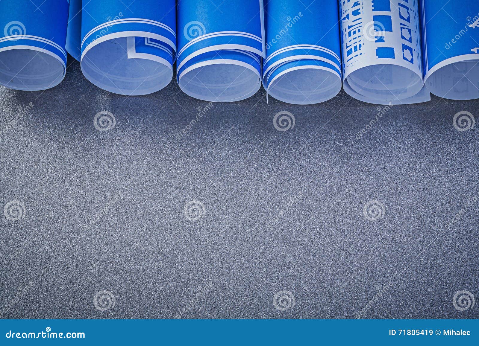 Stack of Blue Engineering Drawings on Grey Background Copy Space Stock ...