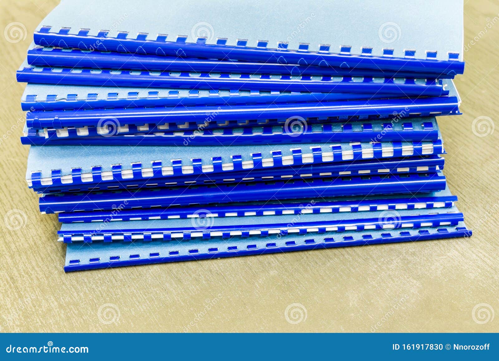 Stack of Blue Folders with Documents Stock Photo - Image of letters ...