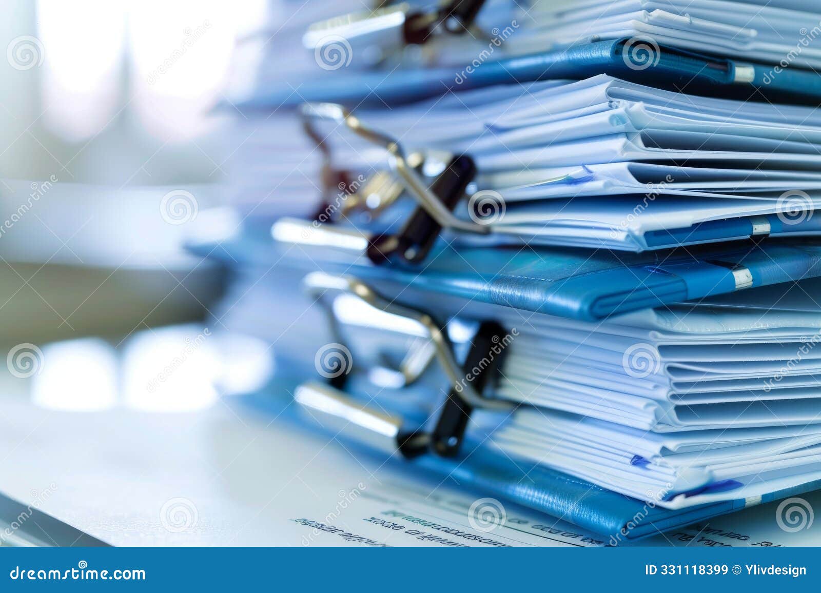 Stack of Folders Overflowing with Paperwork Representing Bureaucracy ...