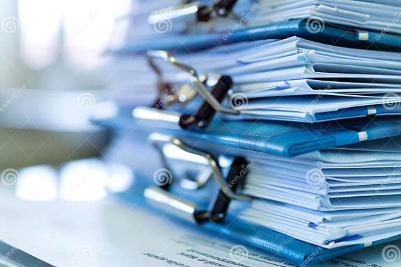 Stack of Folders Overflowing with Paperwork Representing Bureaucracy ...