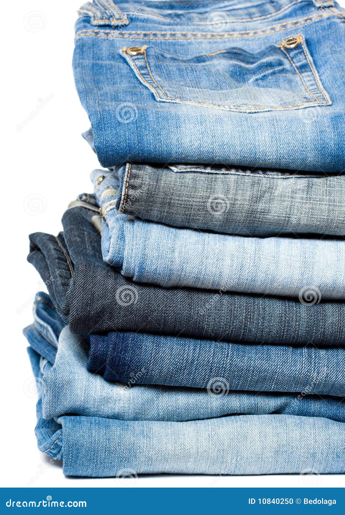 Stack of blue jeans stock photo. Image of jean, seam - 10840250