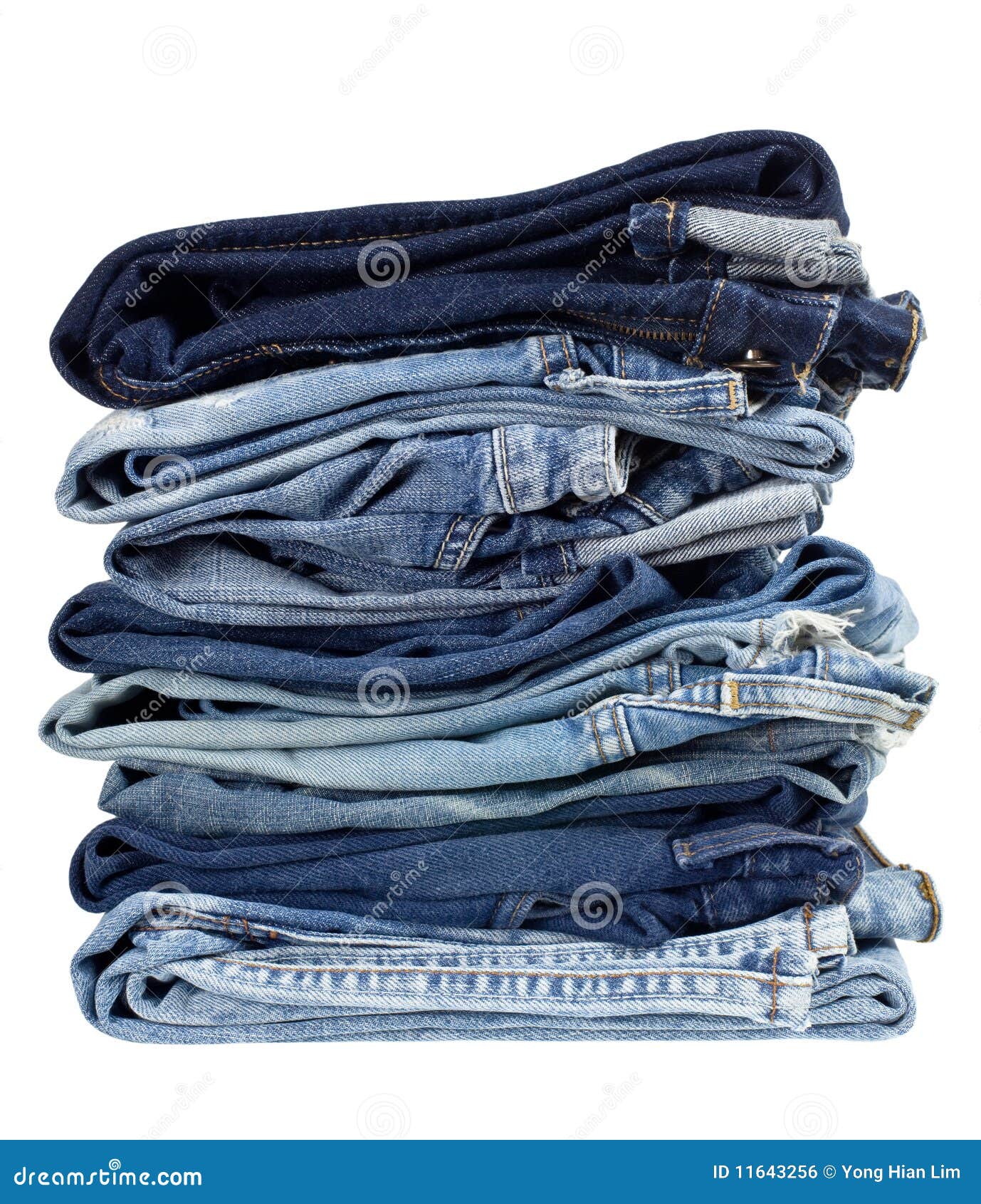 Stack of blue jeans stock photo. Image of denim, fabric - 11643256