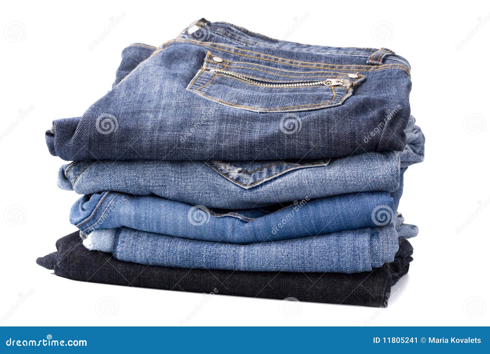 Stack of blue jeans stock image. Image of garment, dark - 11805241