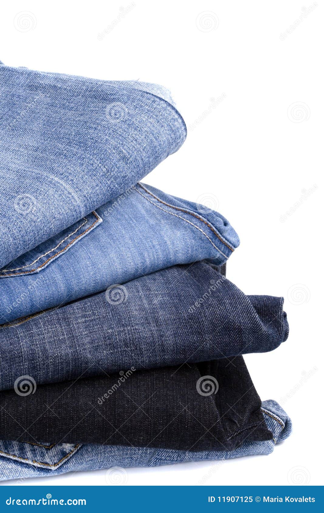 Stack of blue jeans stock image. Image of outfit, denim - 11907125