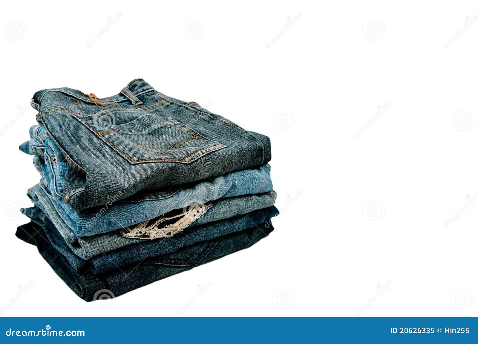 Stack of blue jeans stock image. Image of corner, line - 20626335